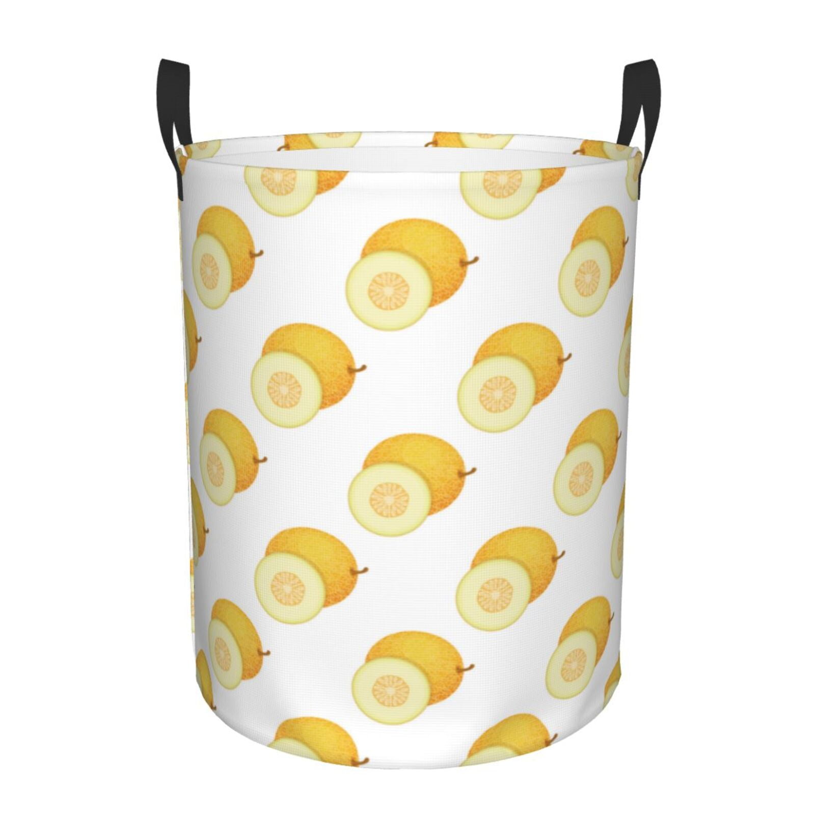 Laundry Basket, Cute Yellow Cantaloupe Waterproof Laundry Hamper With ...