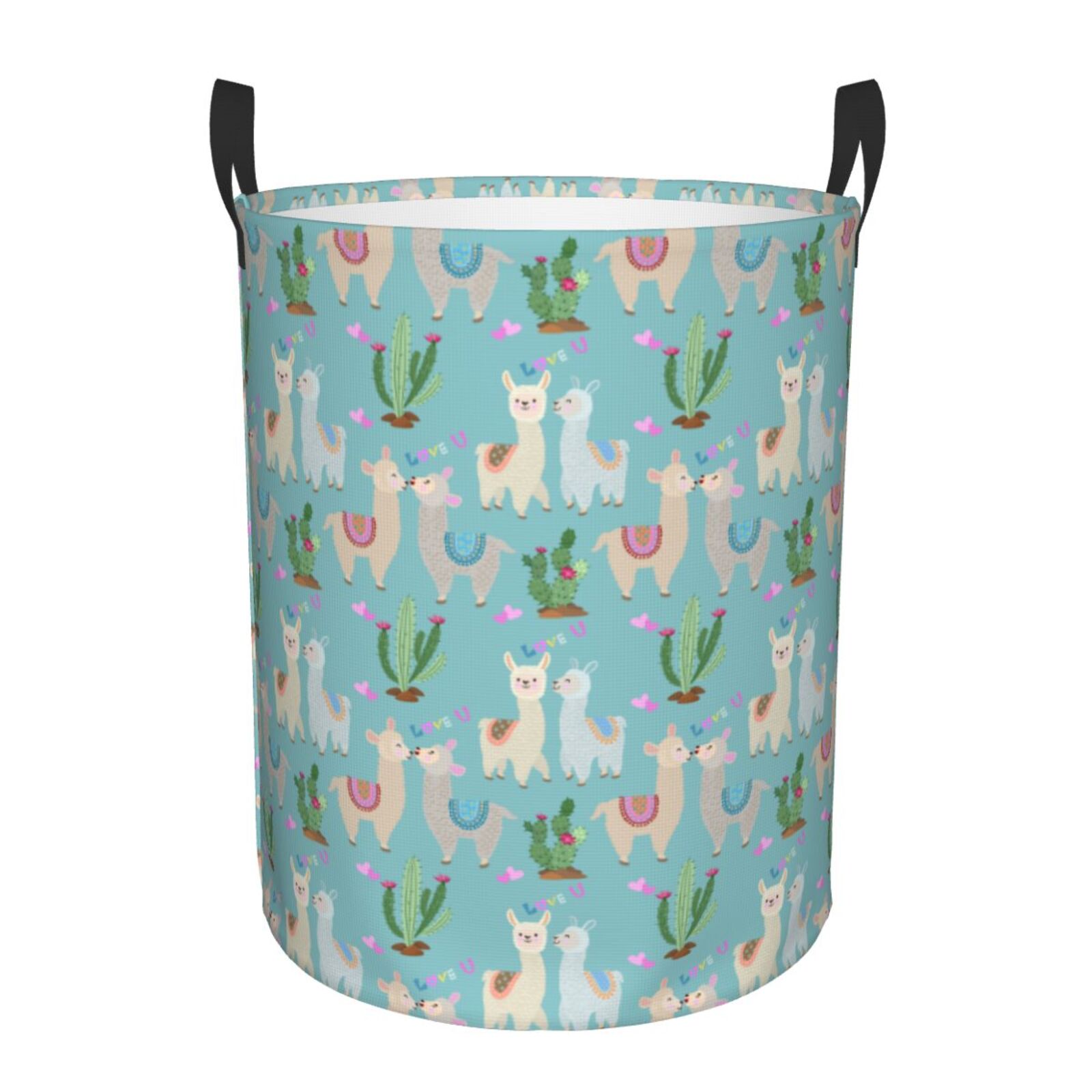 Laundry Basket, Cute alpaca Lamas cactus heart Laundry Hamper ...