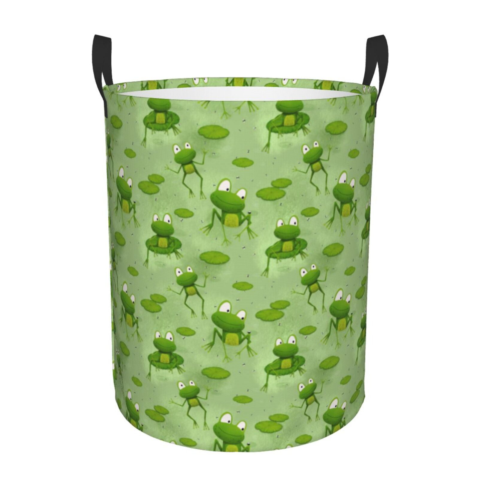Laundry Basket - Cute cartoon frogs water lily Waterproof Laundry ...