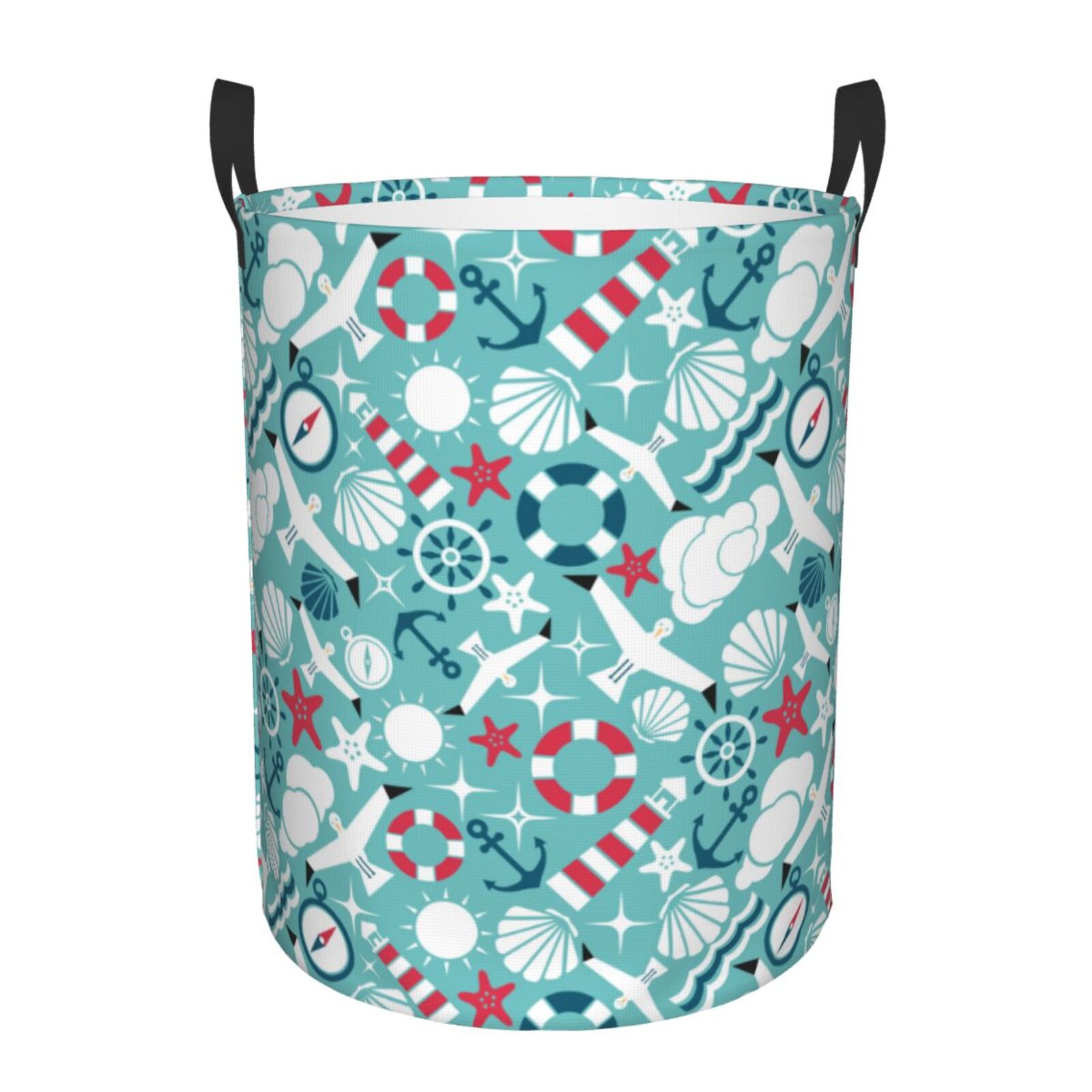Laundry Basket, Cute seagull lighthouse starfish anchor Laundry Hamper ...
