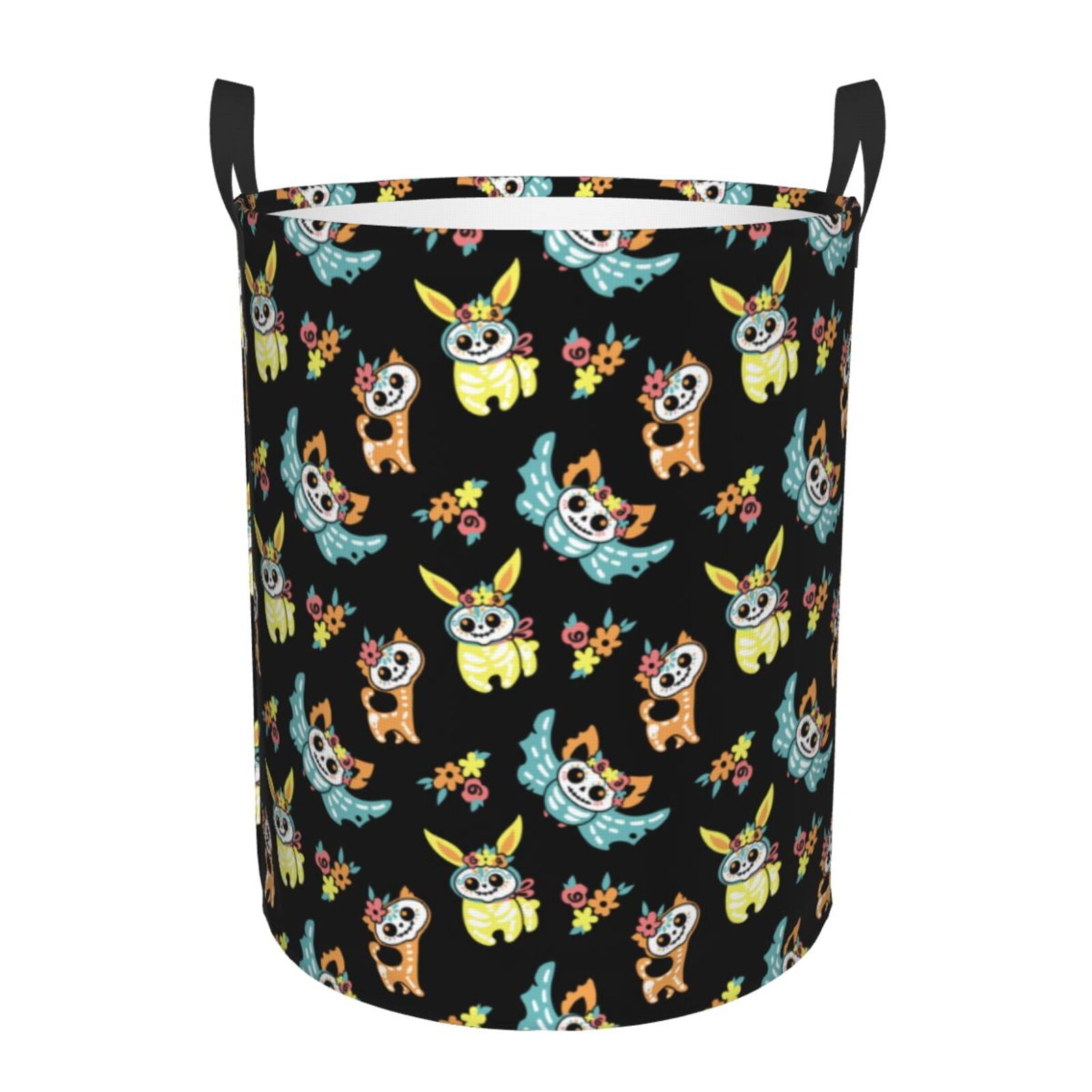 Laundry Basket, Cute skulls rabbit cat bat black Waterproof Laundry ...