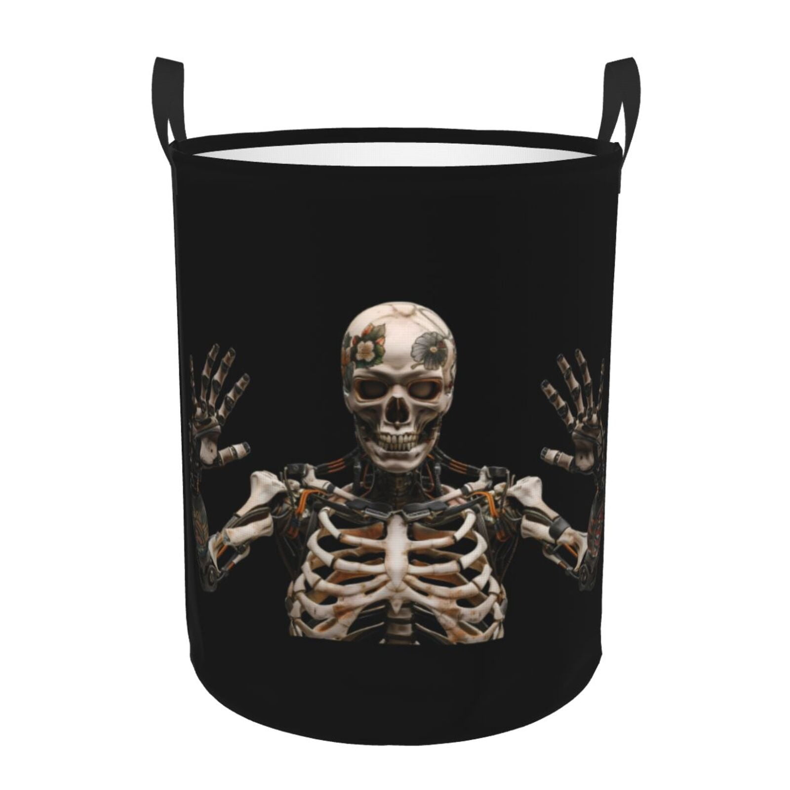 Laundry Basket, Cyber Skeleton With Tattoos Waterproof Laundry Hamper ...