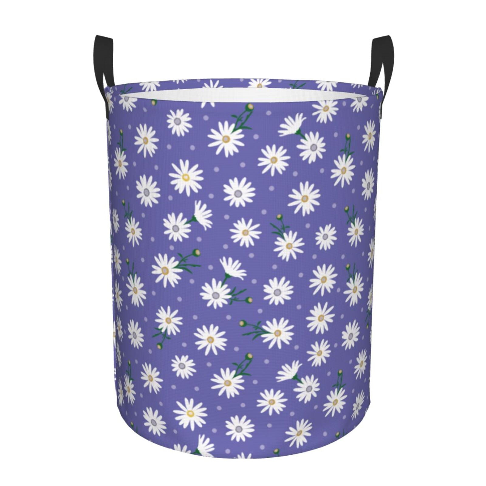 Laundry Basket, Daisies Flowers Purple Starry Sky Waterproof Laundry ...
