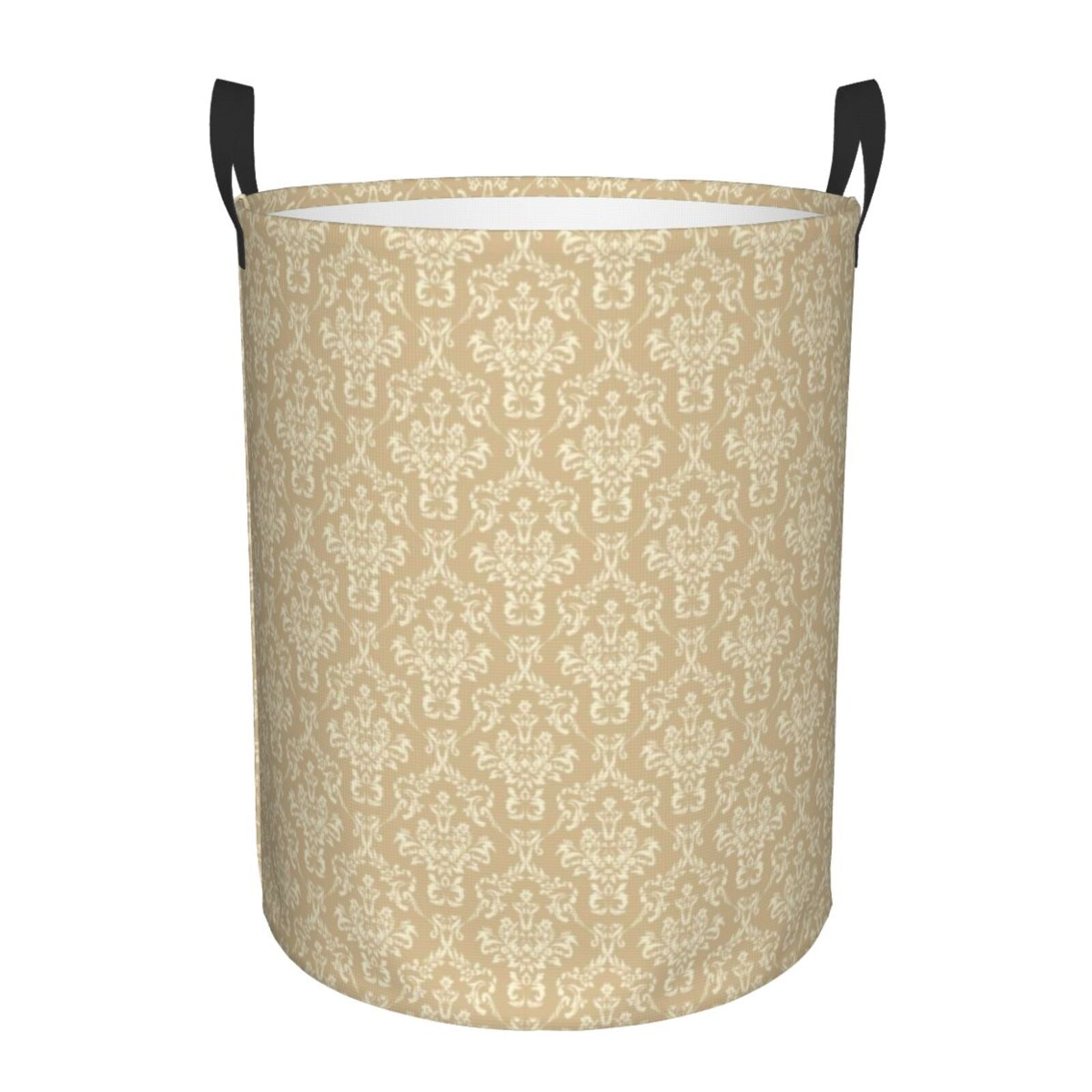 Laundry Basket, Damask Beige Tan Brown Waterproof Laundry Hamper With ...