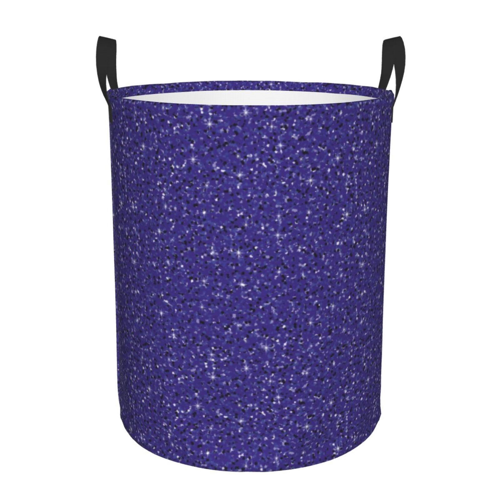 Laundry Basket, Deep Purple Glitter Pattern Waterproof Laundry Hamper ...