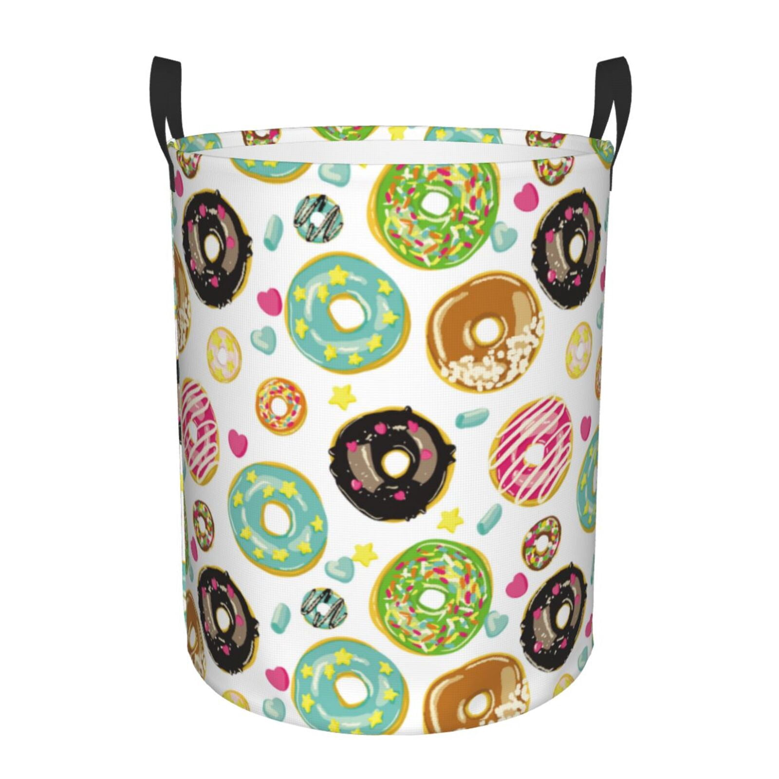 Laundry Basket, Donut Heart Print Waterproof Laundry Hamper With Padded ...