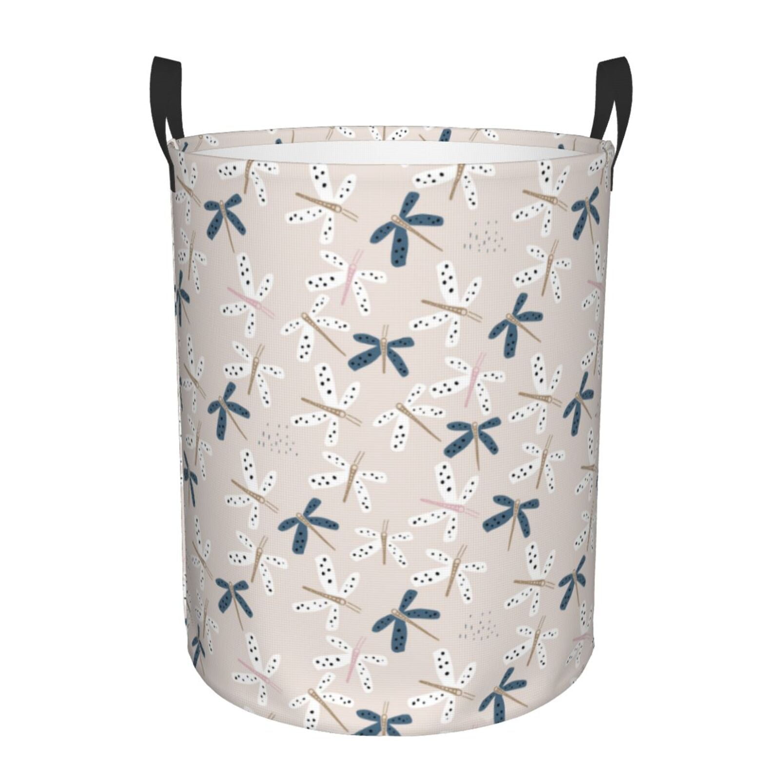 Laundry Basket, Dots Dragonflies Waterproof Laundry Hamper With Padded ...