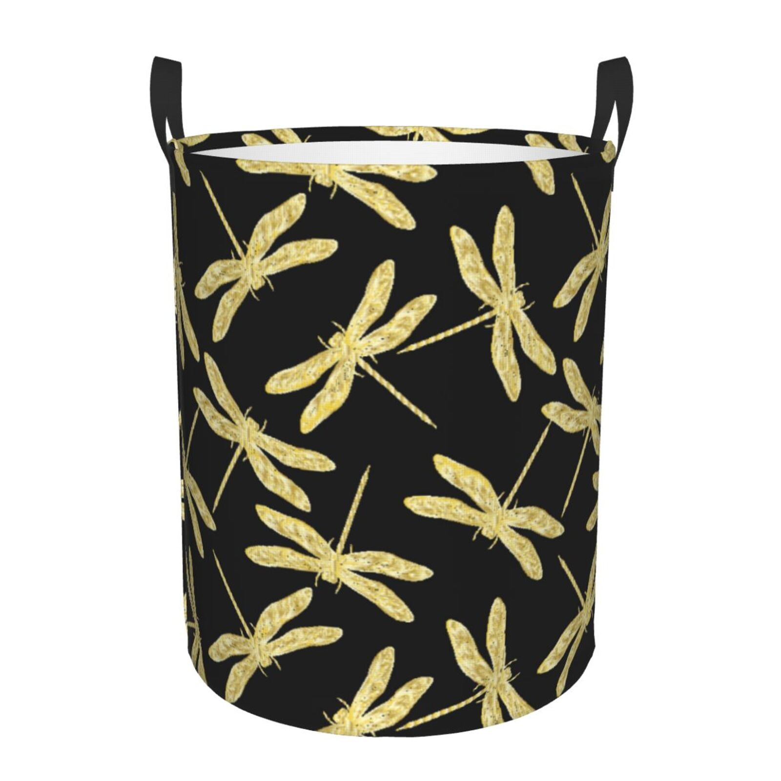 Laundry Basket, Dragonfly Gold Waterproof Laundry Hamper With Padded ...