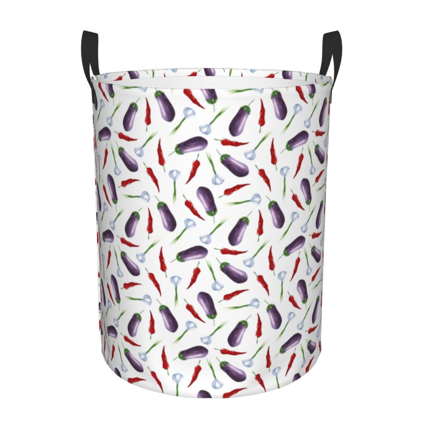 Laundry Basket, Eggplant Chili Garlic Waterproof Laundry Hamper With ...