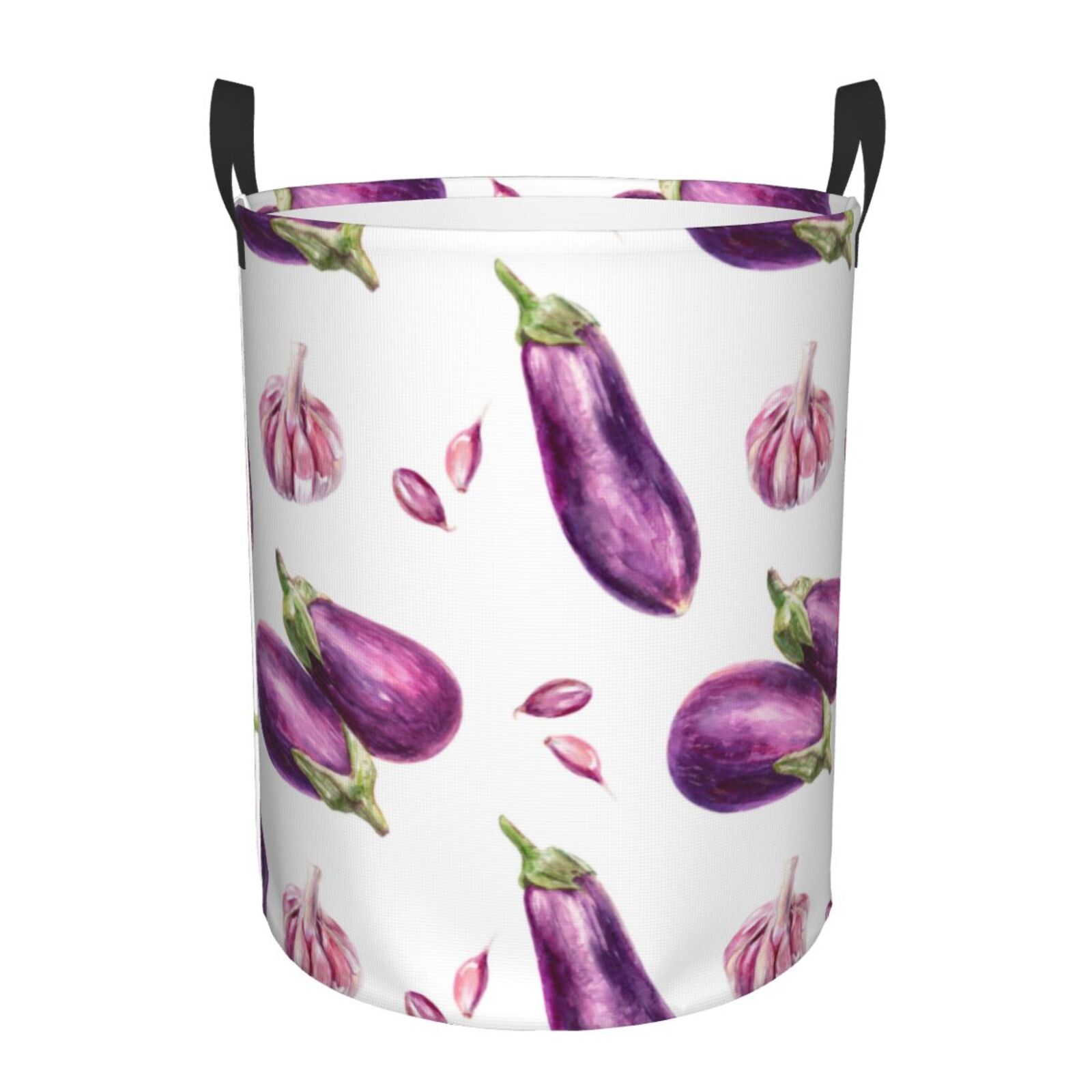 Laundry Basket, Eggplant Garlic Purple Waterproof Laundry Hamper With ...