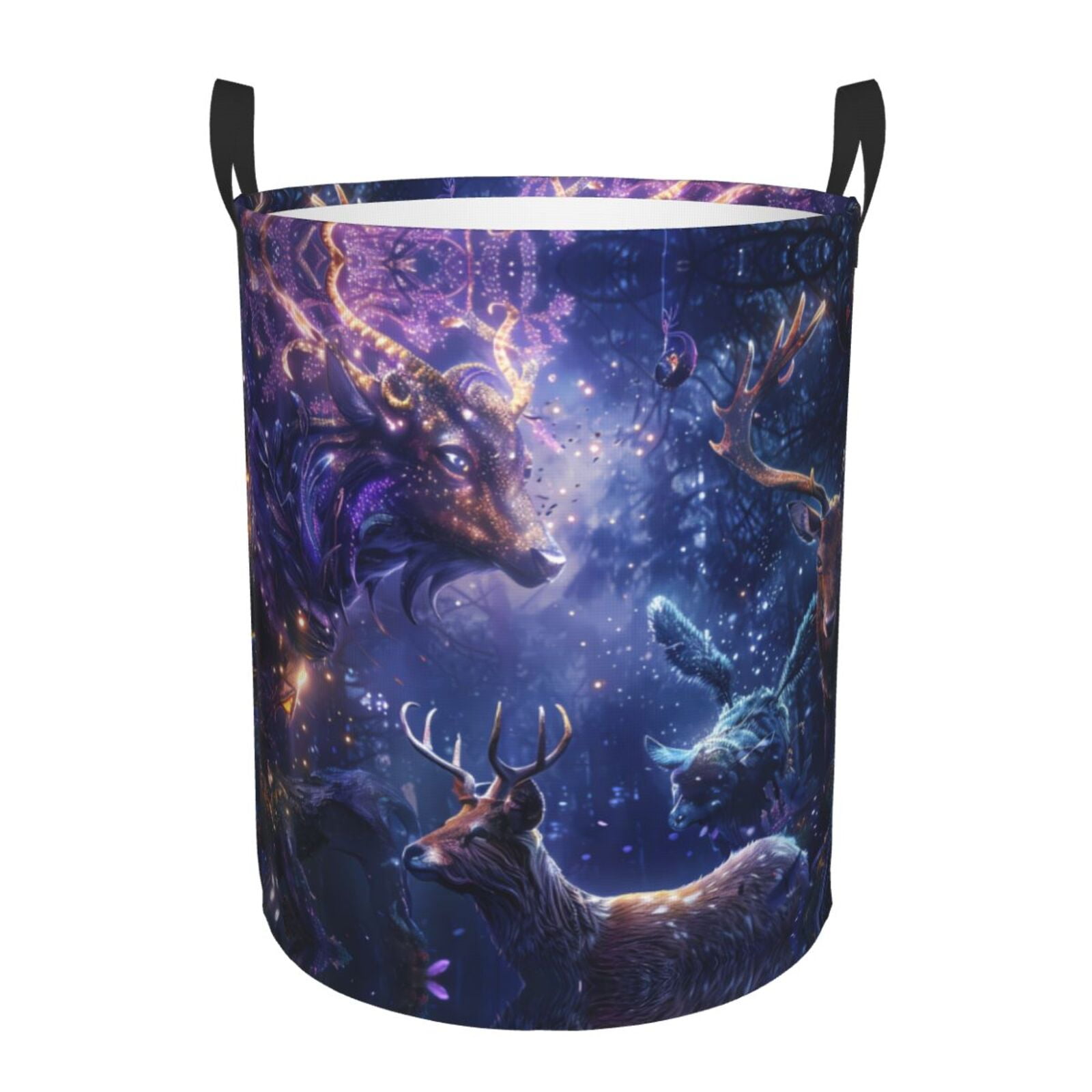 Laundry Basket, Enchanted Forest Stag Gathering Waterproof Laundry ...