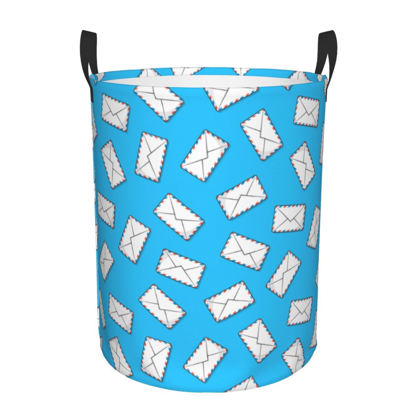 Laundry Basket, Envelope Pattern White Waterproof Laundry Hamper With ...