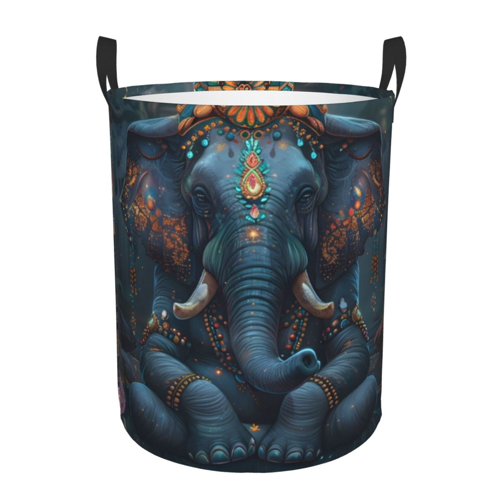 Laundry Basket, Exotic Elephant Waterproof Laundry Hamper With Padded ...