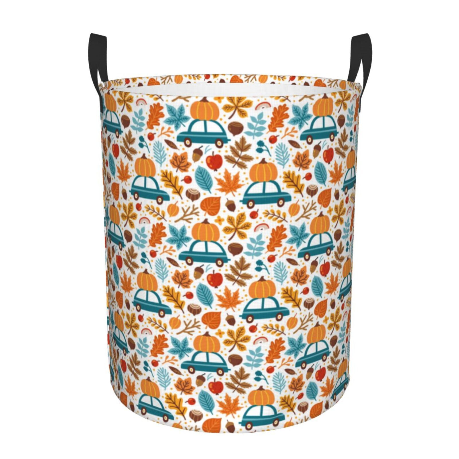 Laundry Basket, Falling Pumpkins On Car Waterproof Laundry Hamper with ...