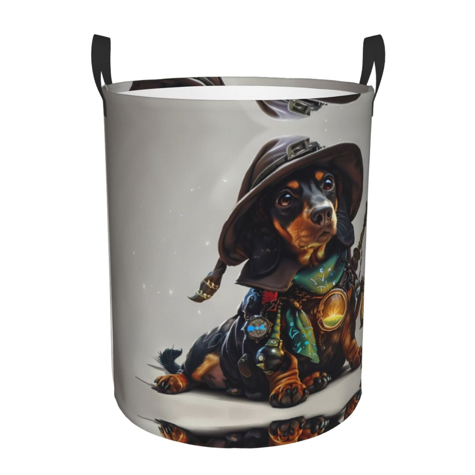 Laundry Basket, Fantasy Wizard Dog Art Waterproof Laundry Hamper With ...