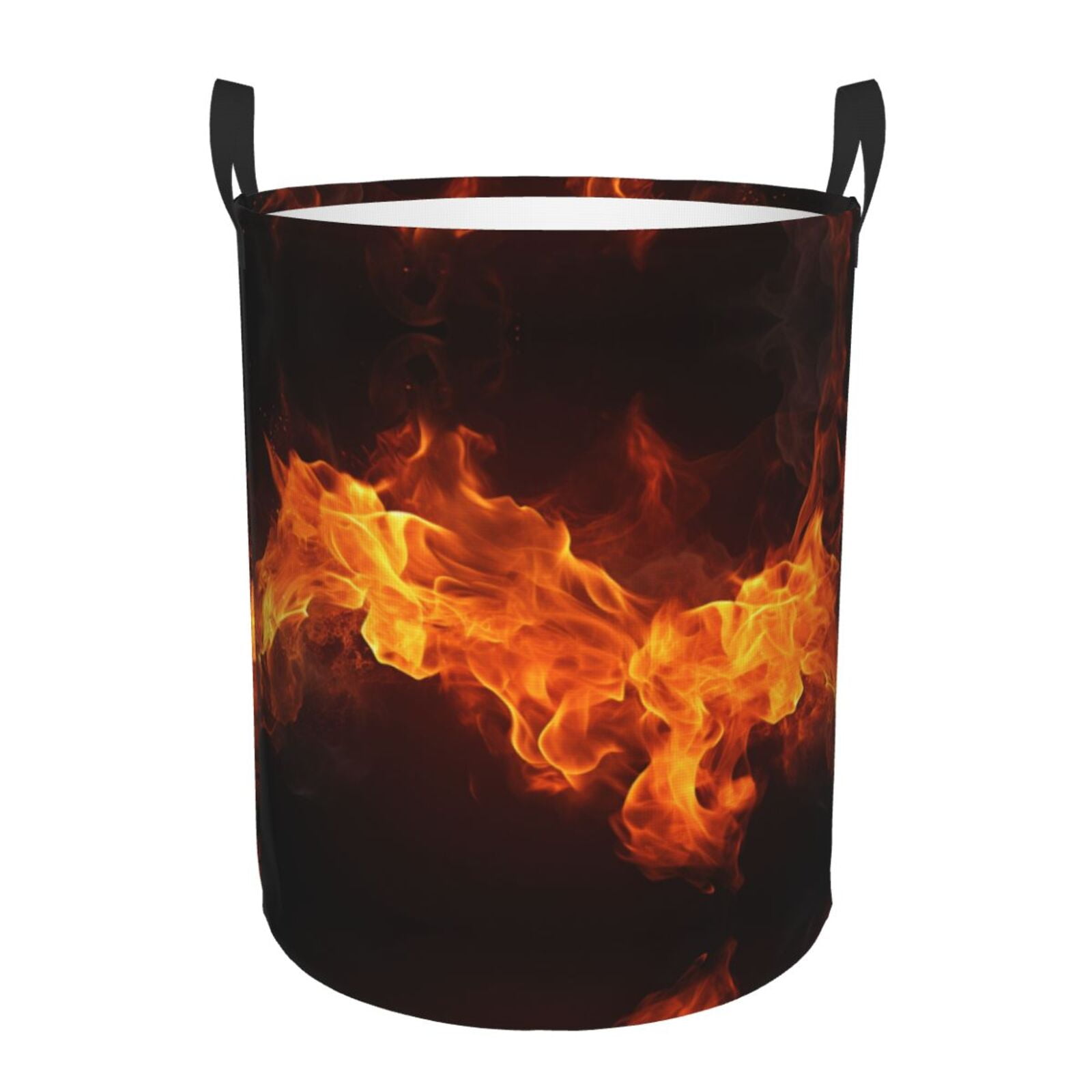 Laundry Basket, Fiery Orange Flames Energy Waterproof Laundry Hamper ...
