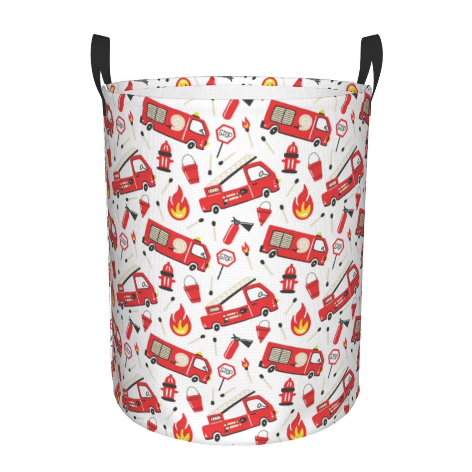 Laundry Basket, Fire Truck Waterproof Laundry Hamper With Padded ...