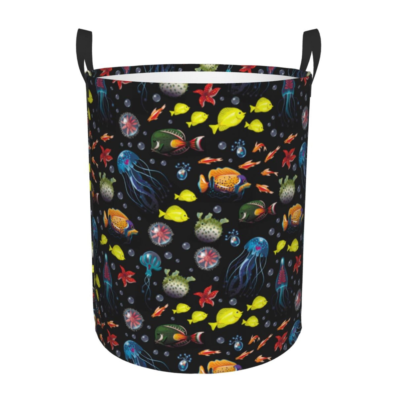 Laundry Basket, Fish Jellyfish Starfish Waterproof Laundry Hamper With ...