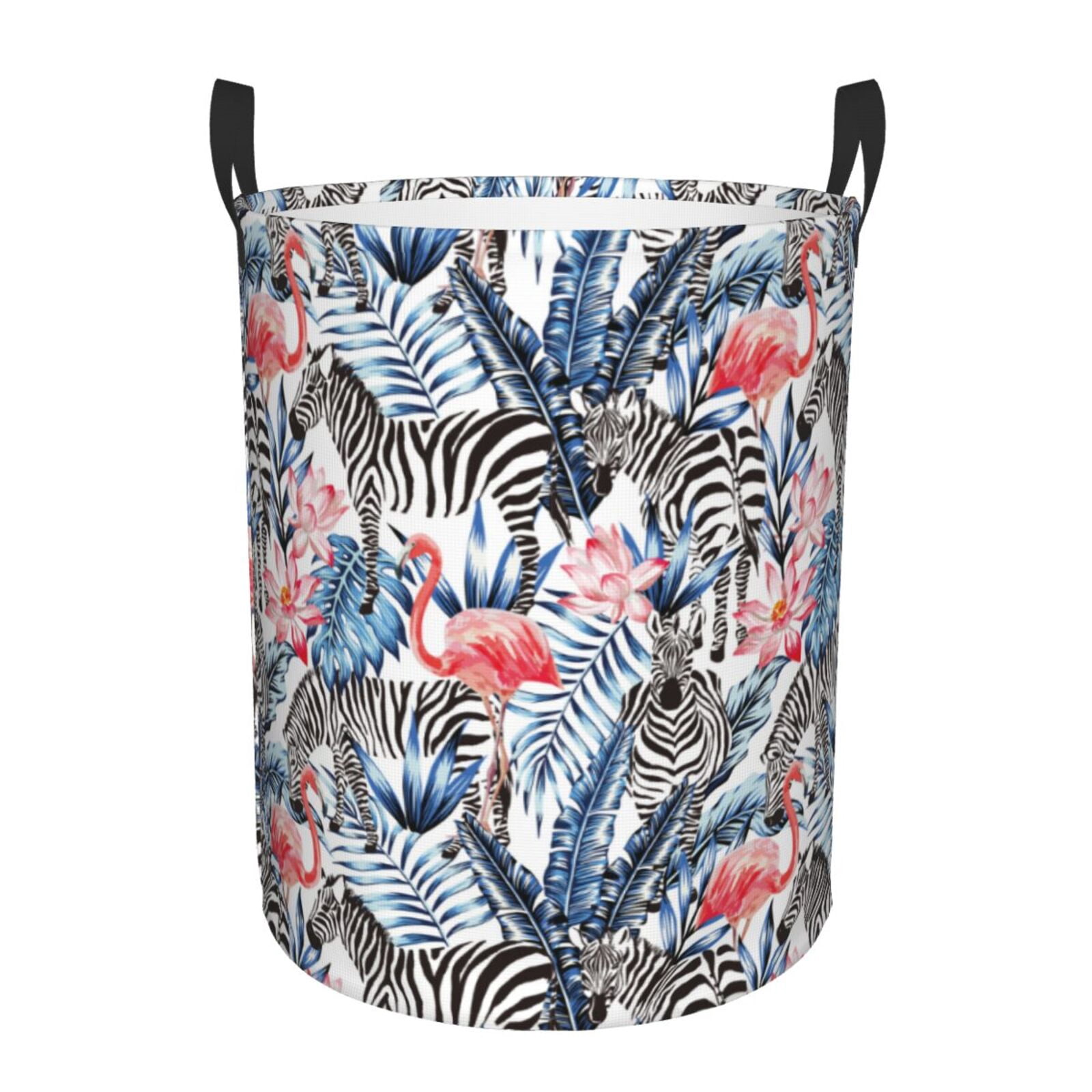 Laundry Basket, Flamingo And Zebra Waterproof Laundry Hamper with ...