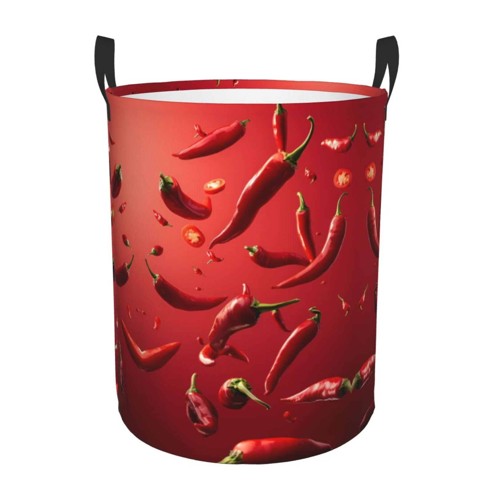 Laundry Basket, Floating Red Chili Peppers Waterproof Laundry Hamper ...