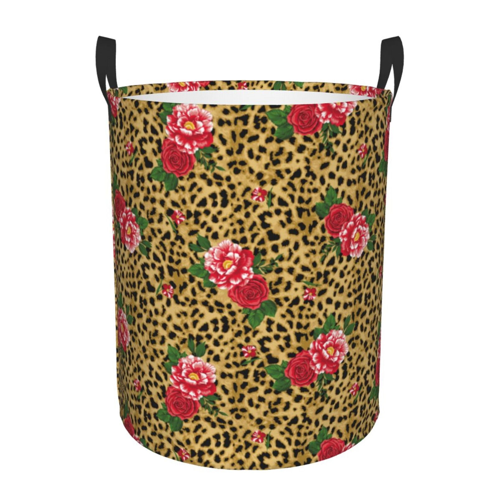 Laundry Basket, Floral Leopard cute vintage Waterproof Laundry Hamper ...