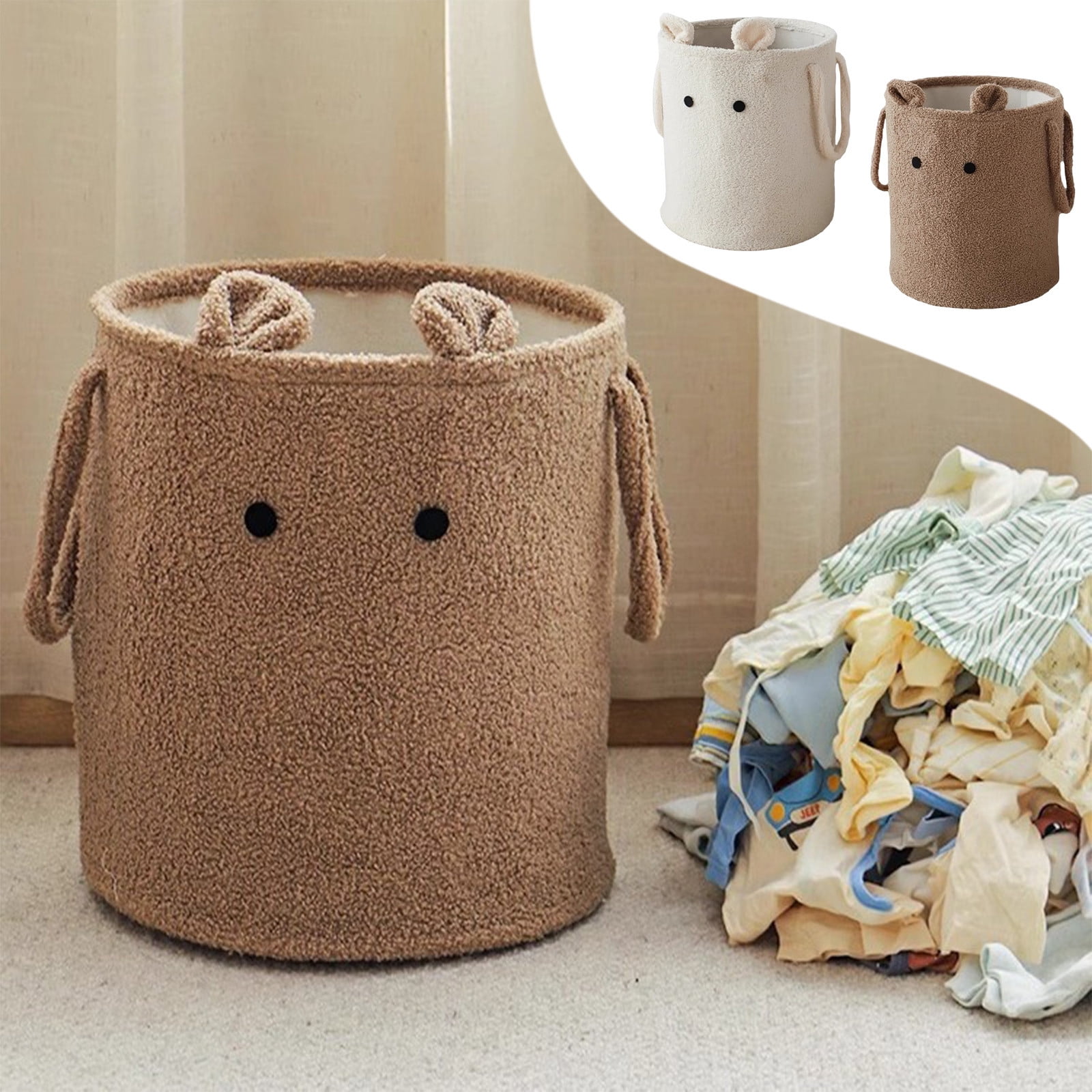Laundry Basket Foldable Dirty Clothes Basket Protective Sisal Rope ...