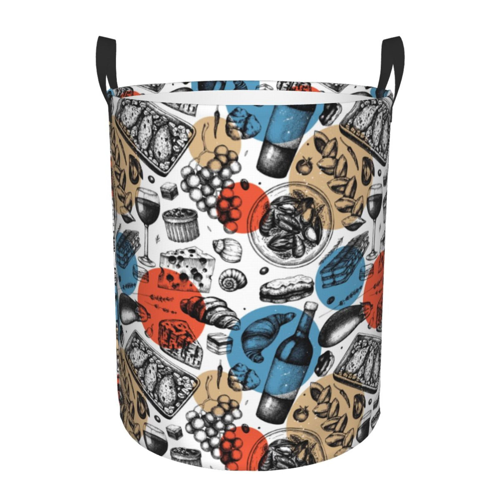 Laundry Basket, French Food Waterproof Laundry Hamper With Padded ...