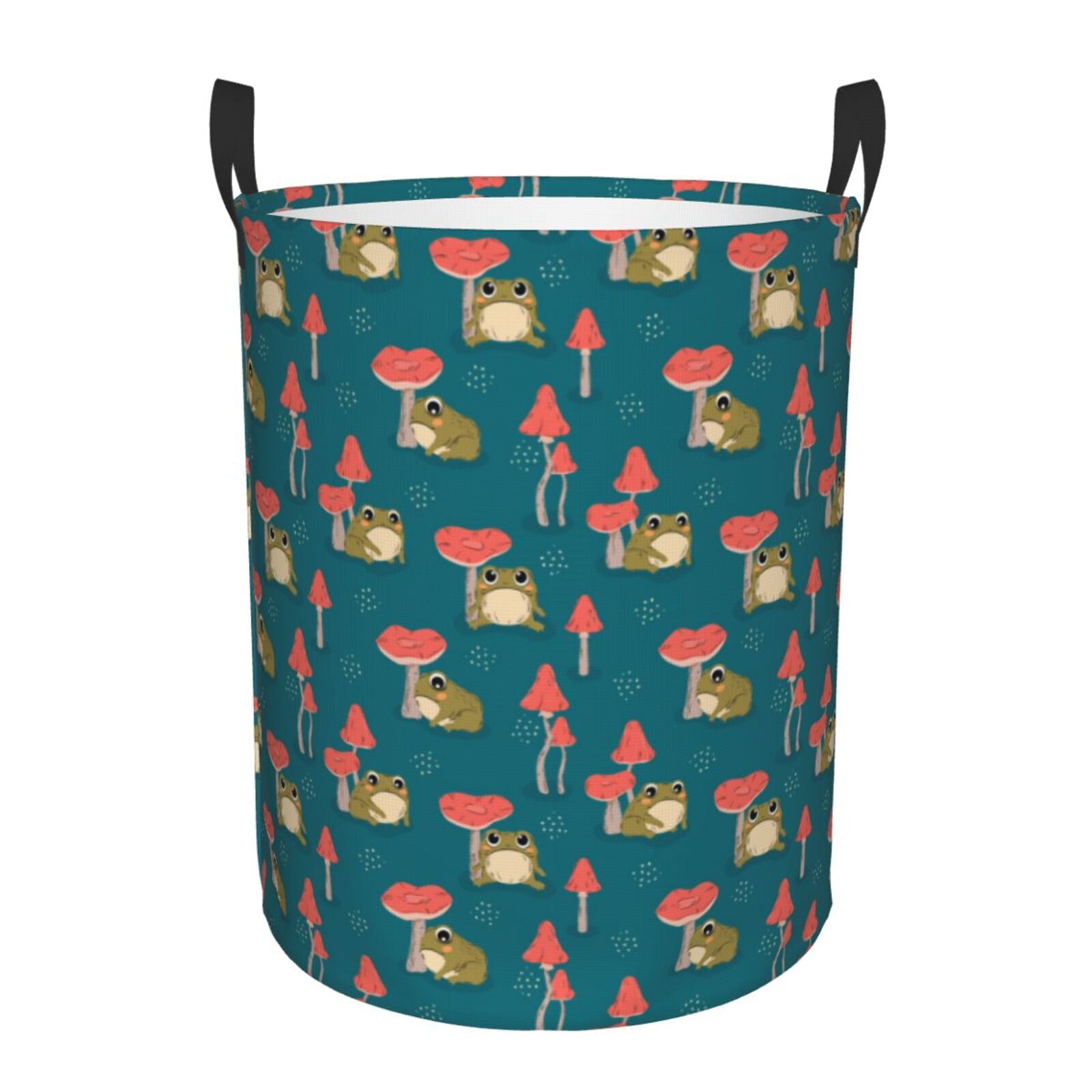 Laundry Basket, Frog And Mushrooms A Waterproof Laundry Hamper With ...