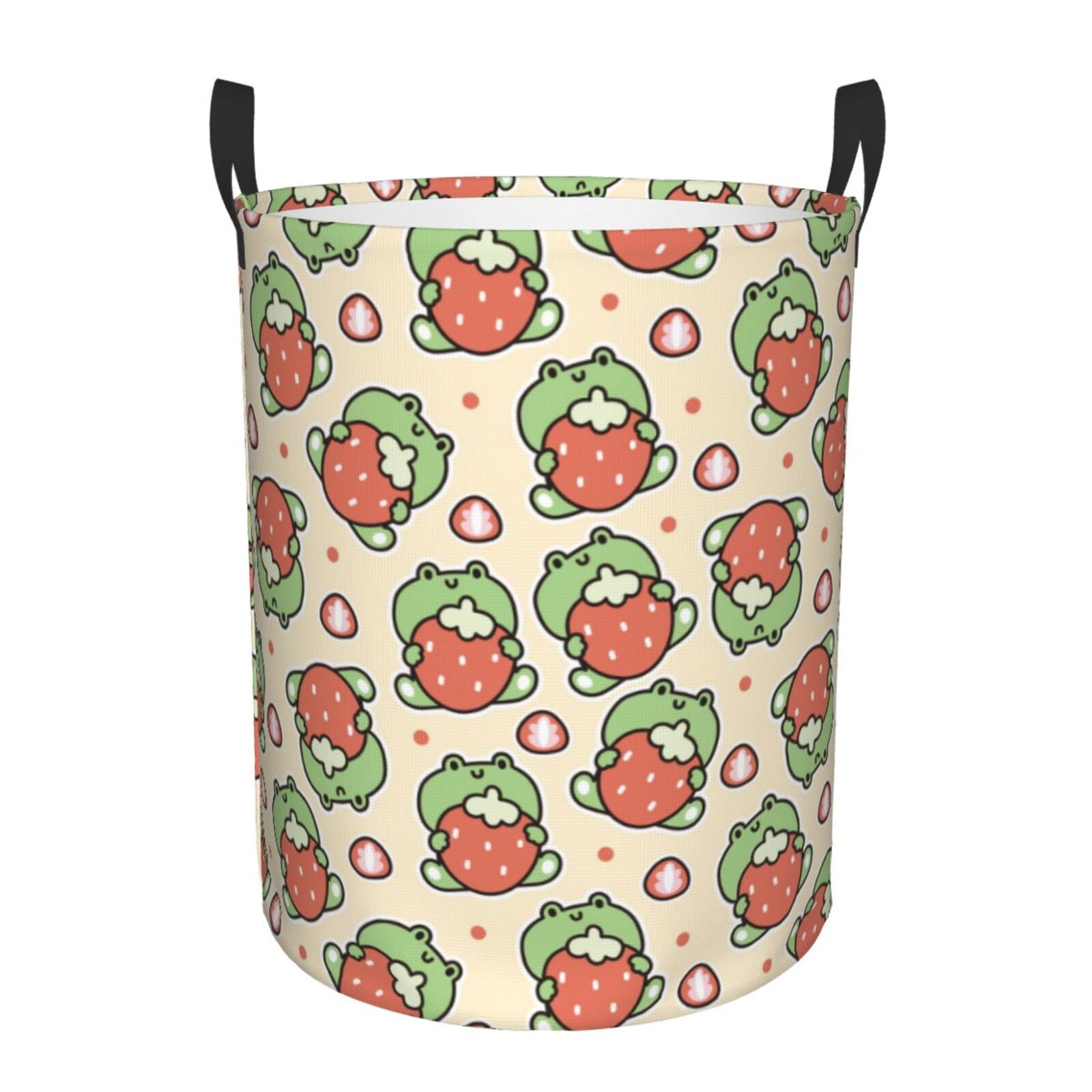 Laundry Basket, Frog Hold Strawberry Waterproof Laundry Hamper With ...