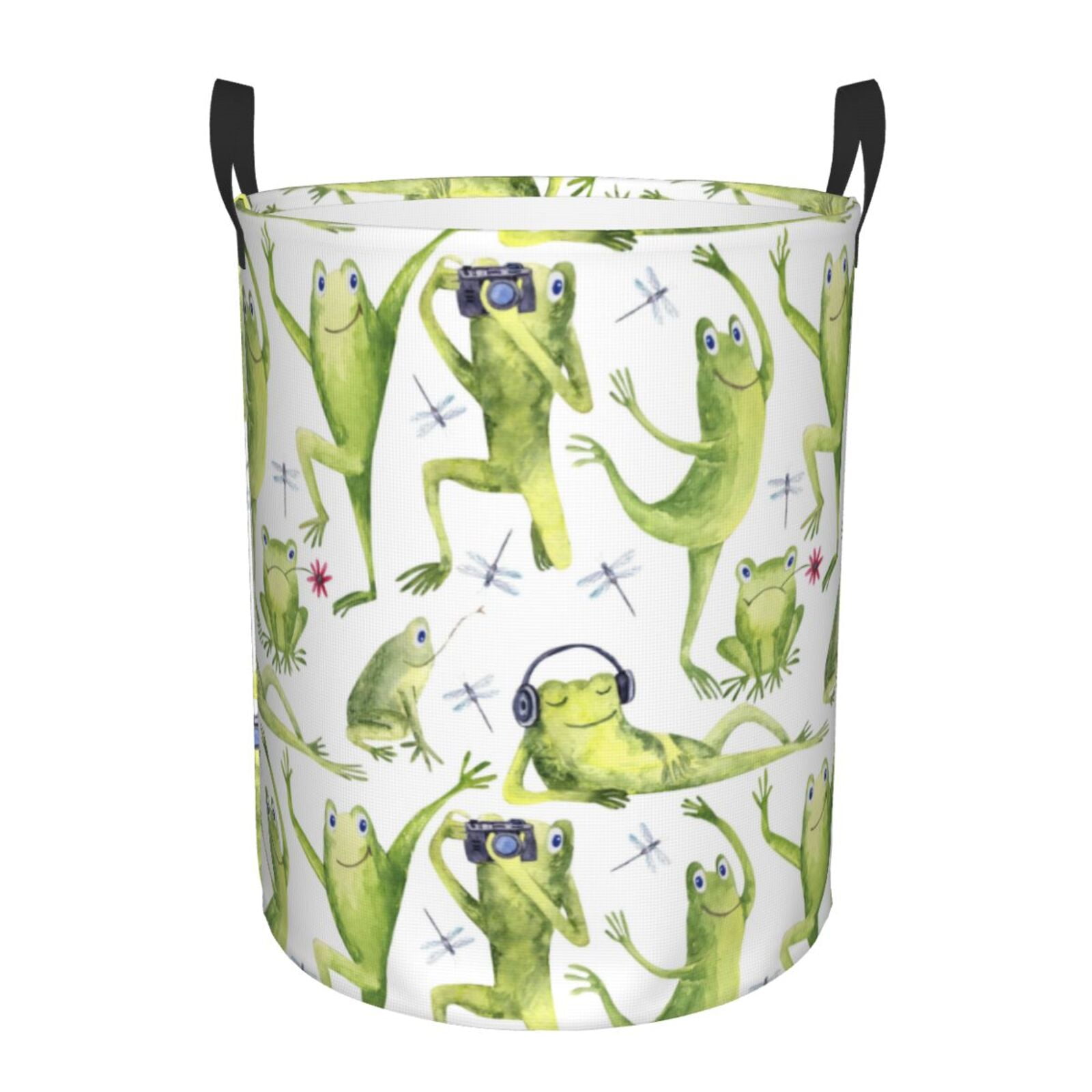 Laundry Basket, Funny Frogs dancing camera cute Laundry Hamper ...