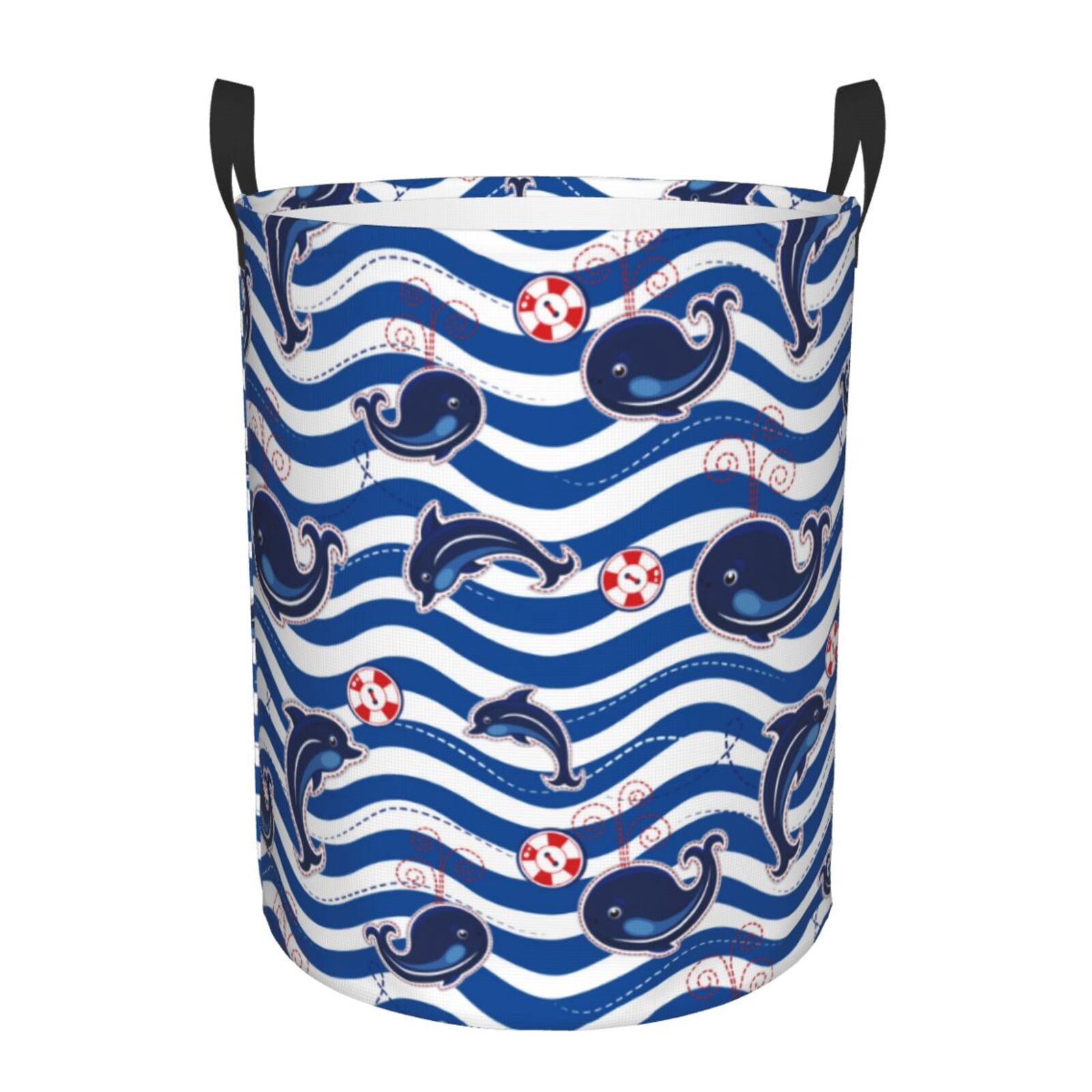 Laundry Basket, Funny Whale_B Waterproof Laundry Hamper With Handles ...