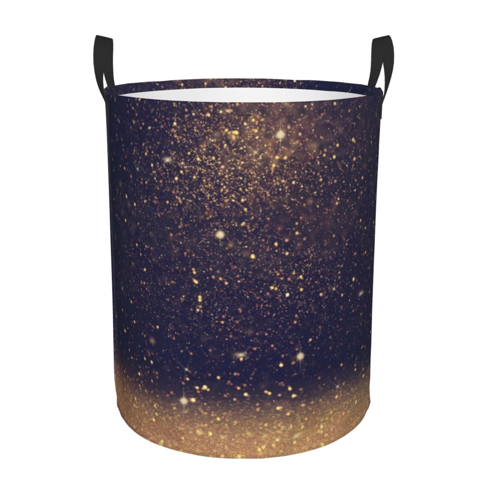 Laundry Basket, Gold Black Glitter Waterproof Laundry Hamper With ...