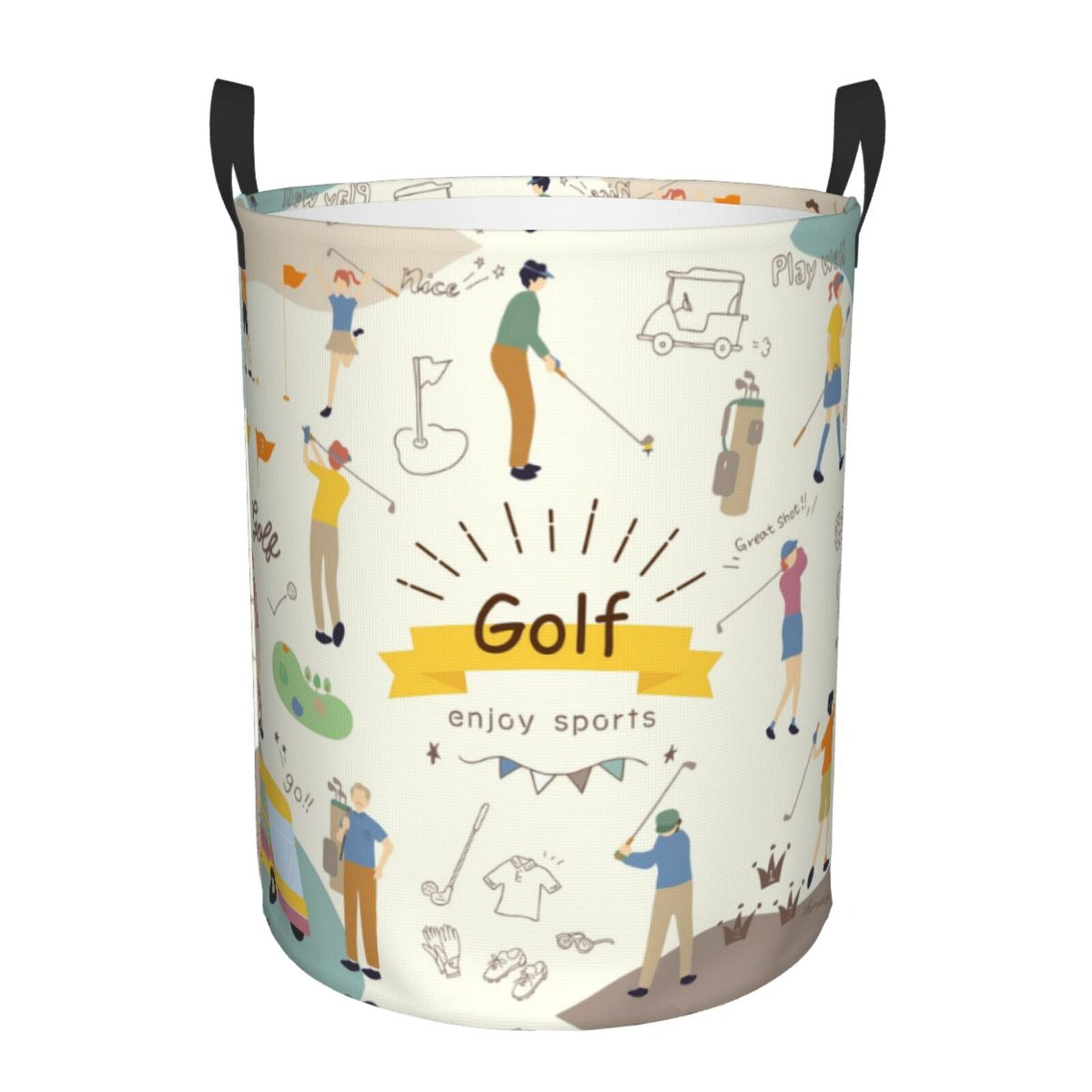 Laundry Basket, Golf Icons And Golfer Laundry Hamper Waterproof Laundry ...
