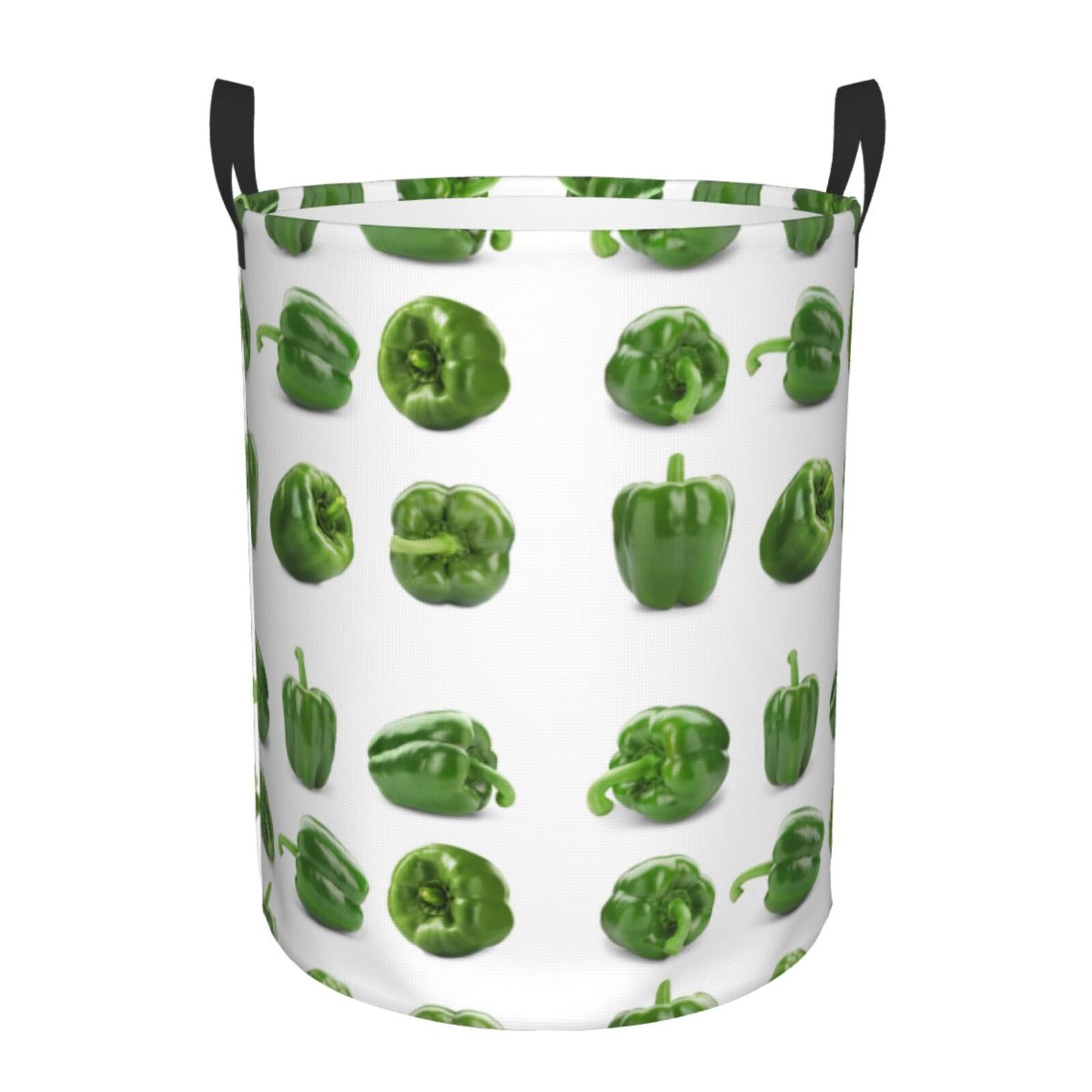 Laundry Basket, Green Bell Peppers Waterproof Laundry Hamper With ...