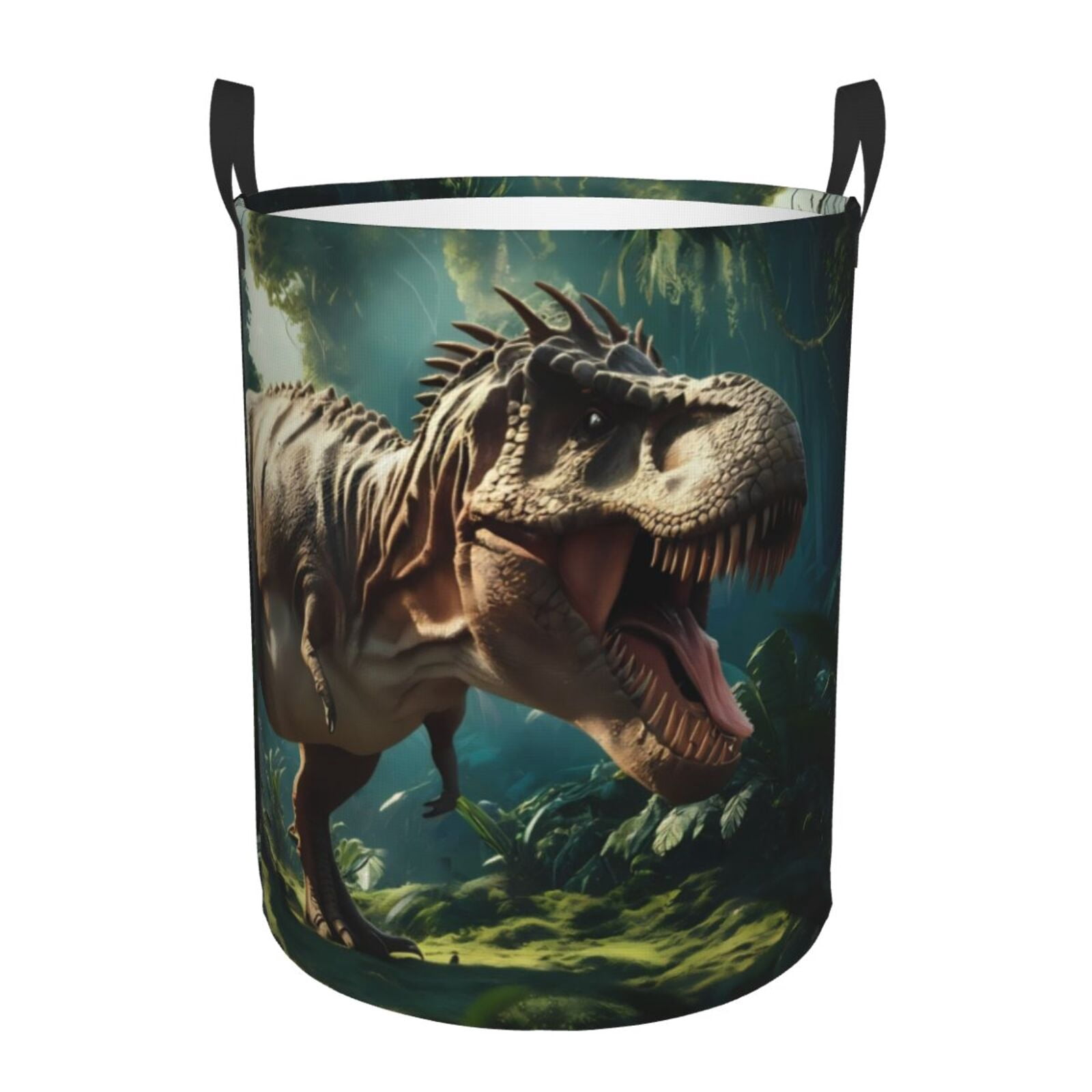 Laundry Basket, Green Forest Dinosaur Waterproof Laundry Hamper With ...