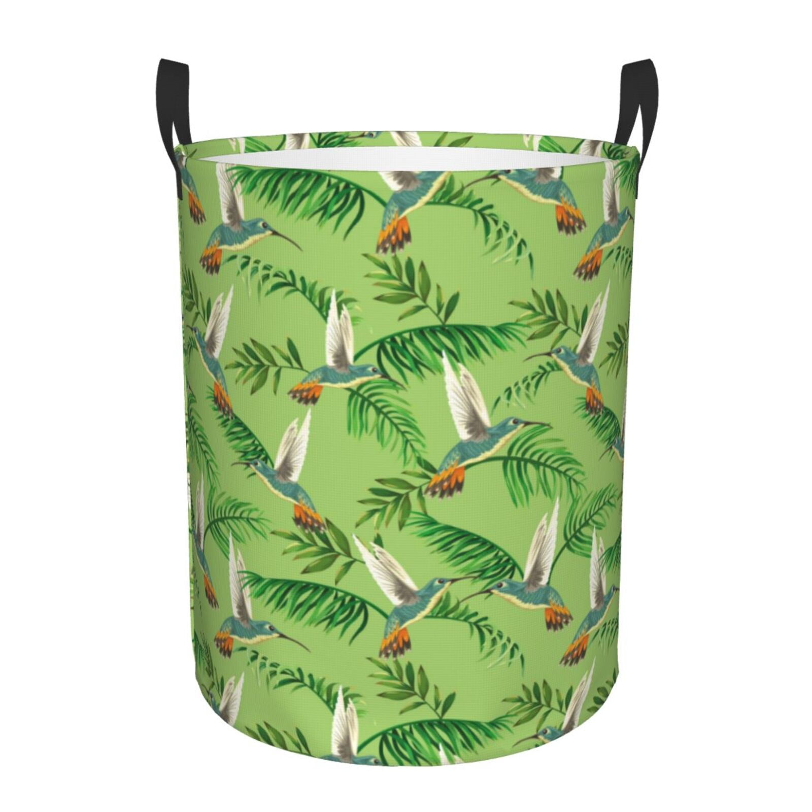 Laundry Basket, Green Hummingbird Palm Leaf Waterproof Laundry Hamper ...