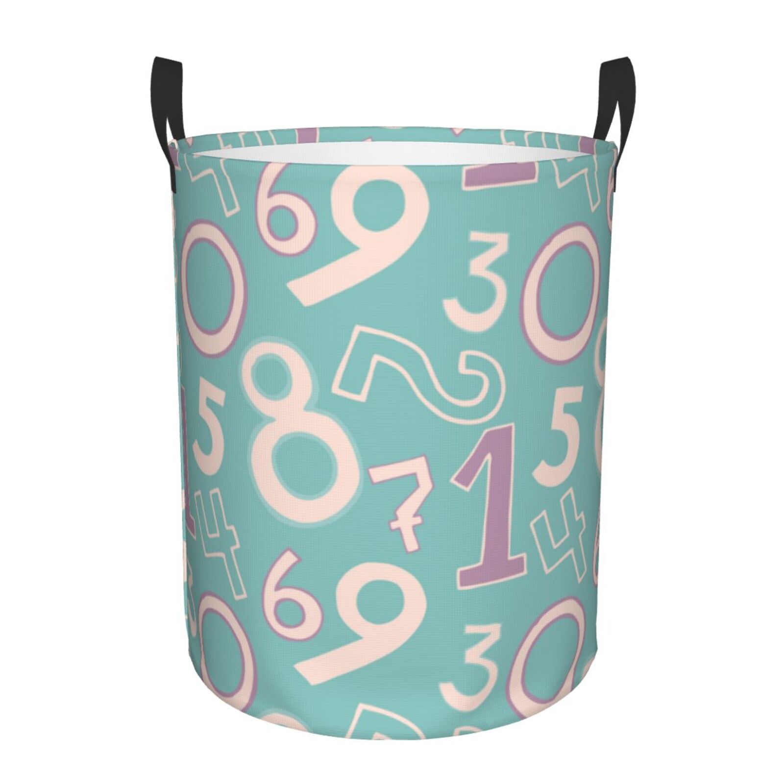 Laundry Basket, Green Math Numbers Waterproof Laundry Hamper With ...