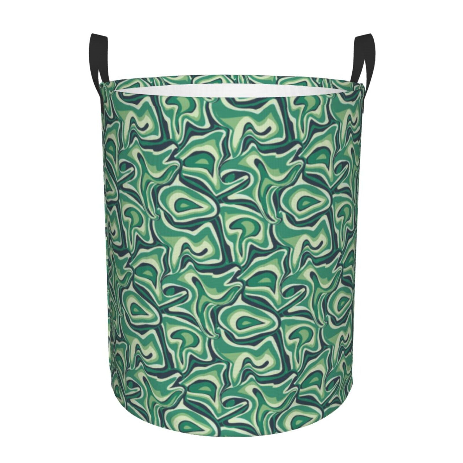 Laundry Basket, Green Paint Spots Waterproof Laundry Hamper With Padded ...