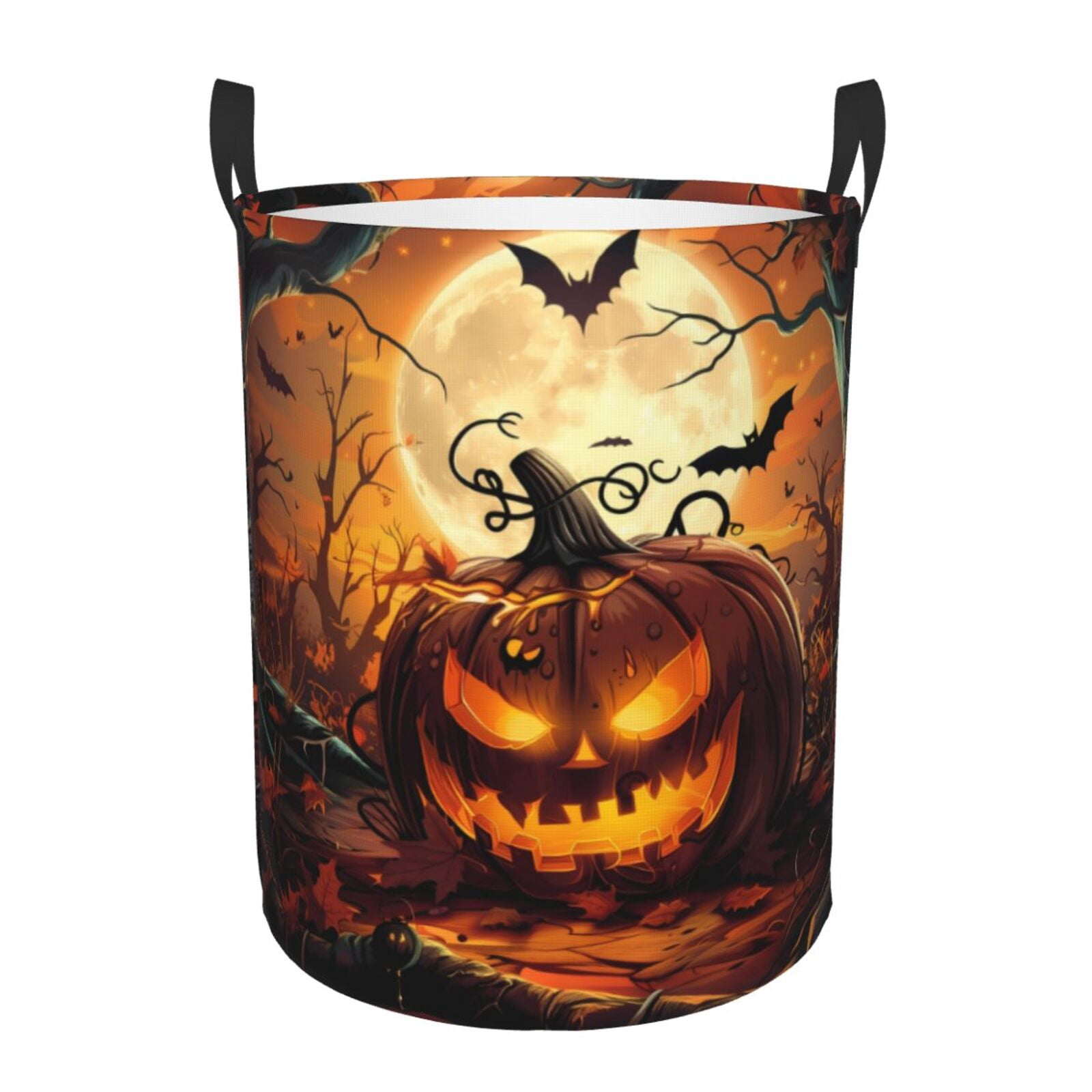 Laundry Basket, Halloween Full Moon Pumpkin Bat k Laundry Hamper ...