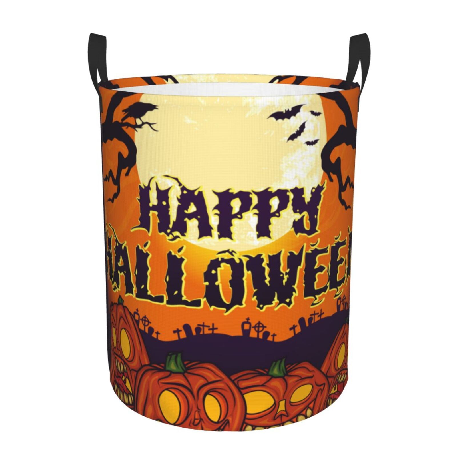 Laundry Basket, Halloween Happy B Waterproof Laundry Hamper with Padded ...