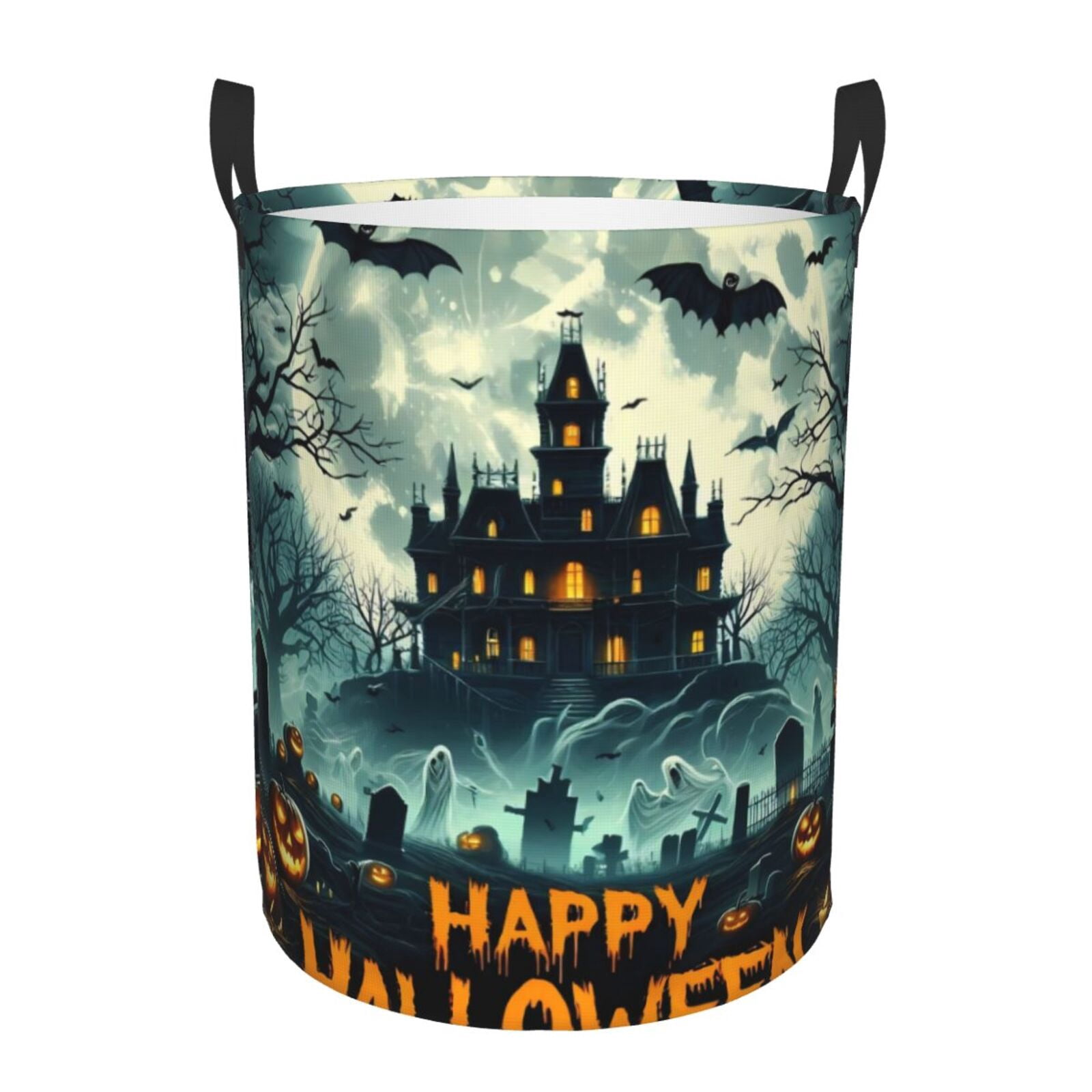 Laundry Basket - Halloween Happy Bat Castle Waterproof Laundry Hamper ...