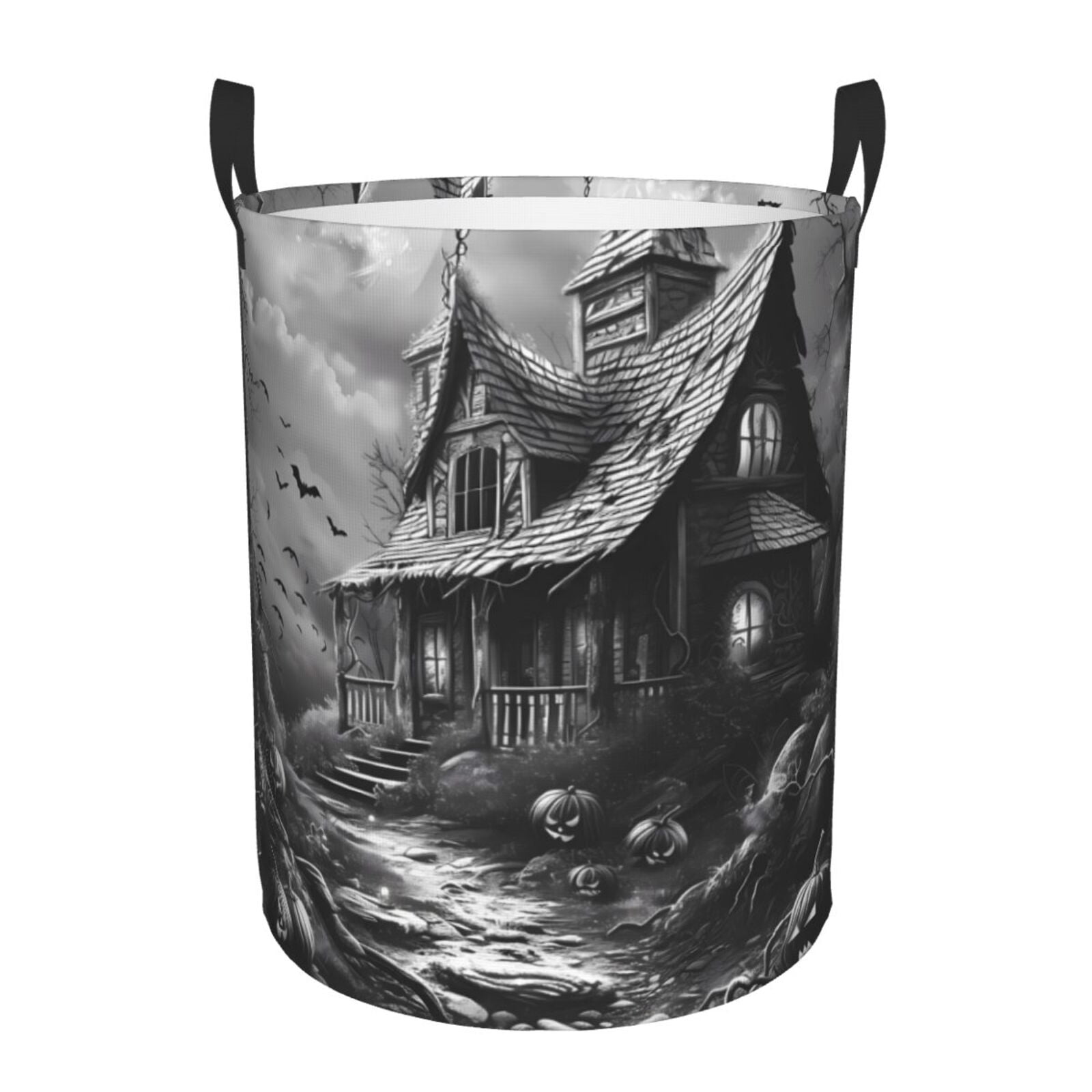 Laundry Basket, Halloween Haunted House Path Laundry Hamper Waterproof ...