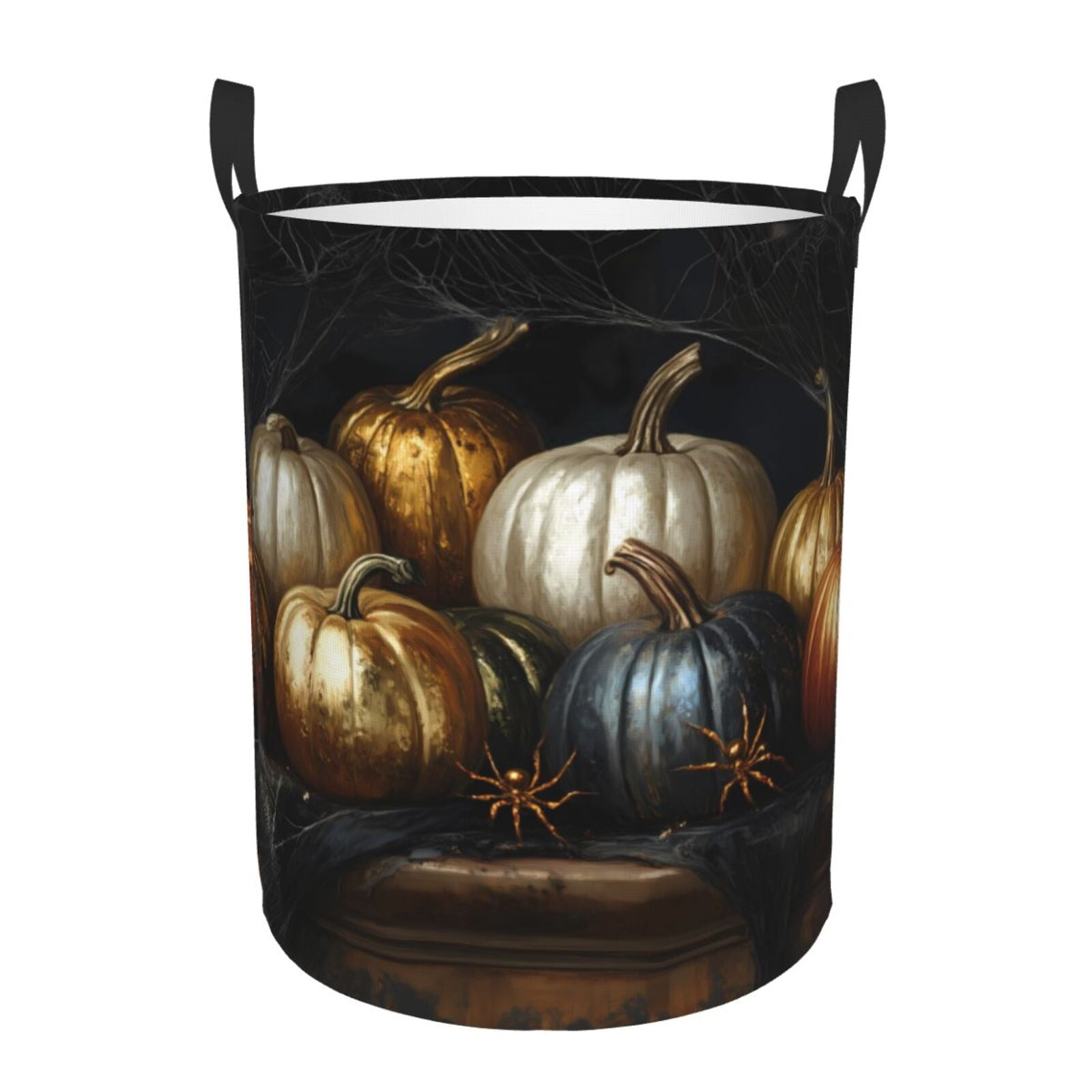 Laundry Basket, Halloween Metallic Painted Pumpkin Laundry Hamper ...