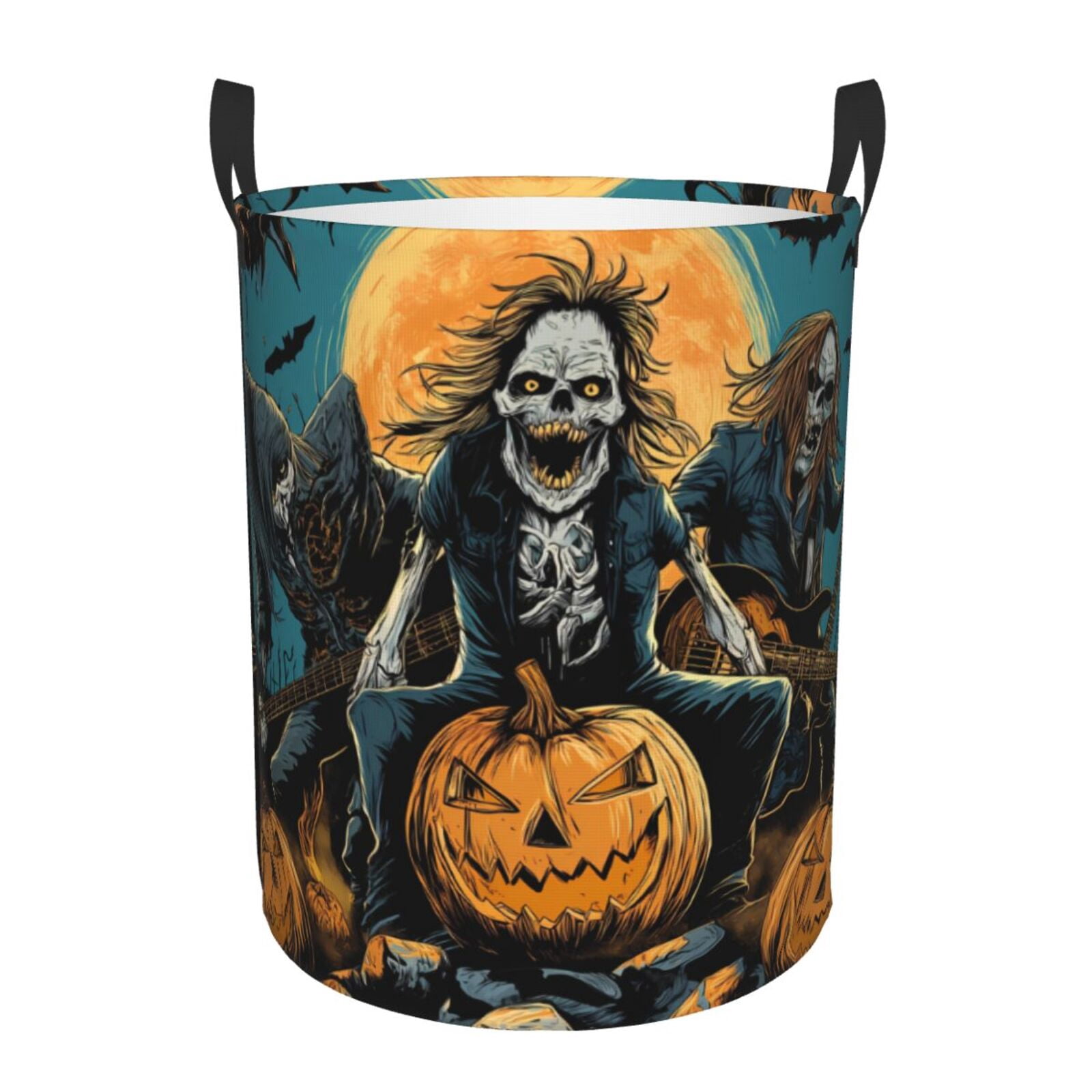 Laundry Basket, Halloween Pumpkin Rock Skeleton Laundry Hamper ...