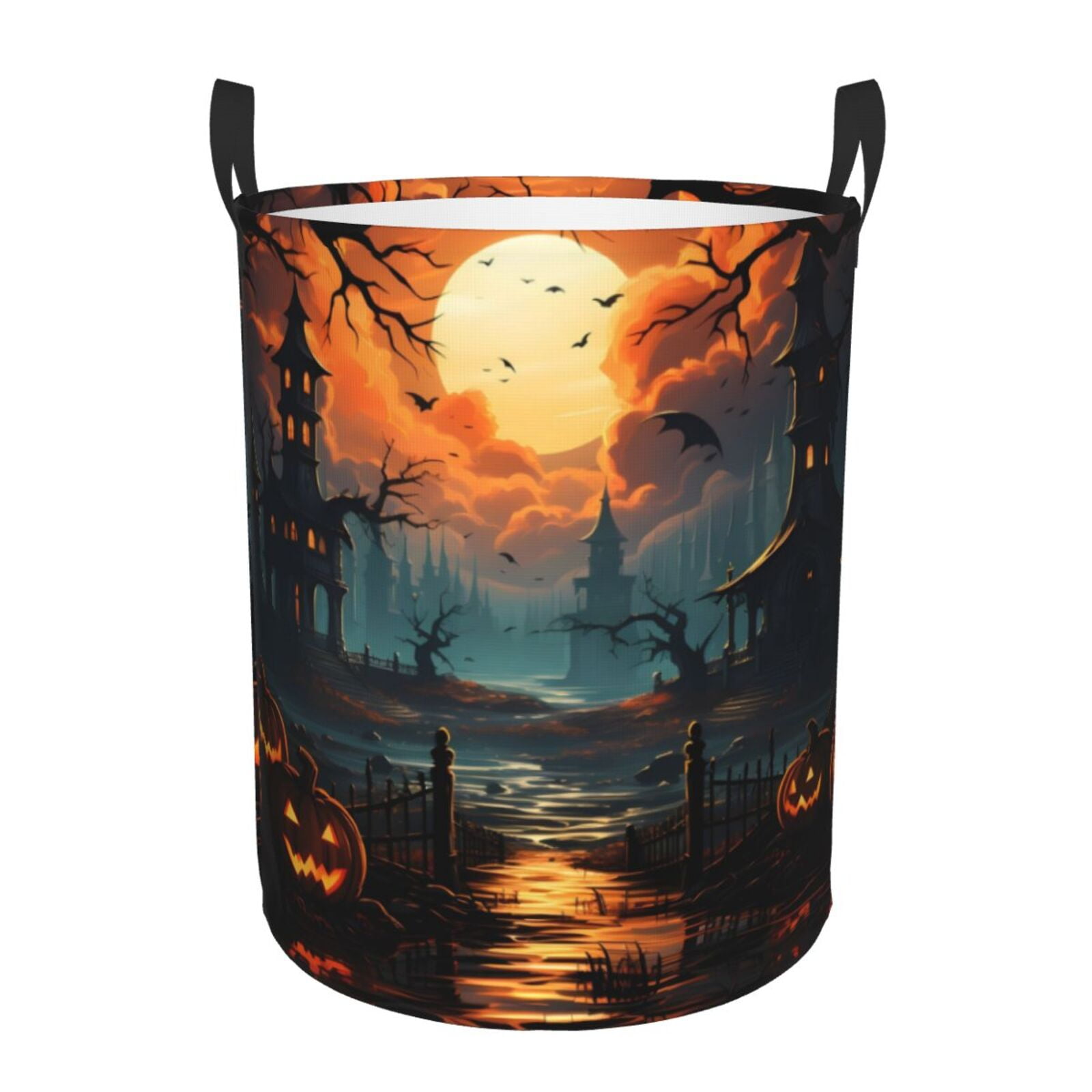 Laundry Basket, Halloween Sunset Pumpkin Waterproof Laundry Hamper with ...