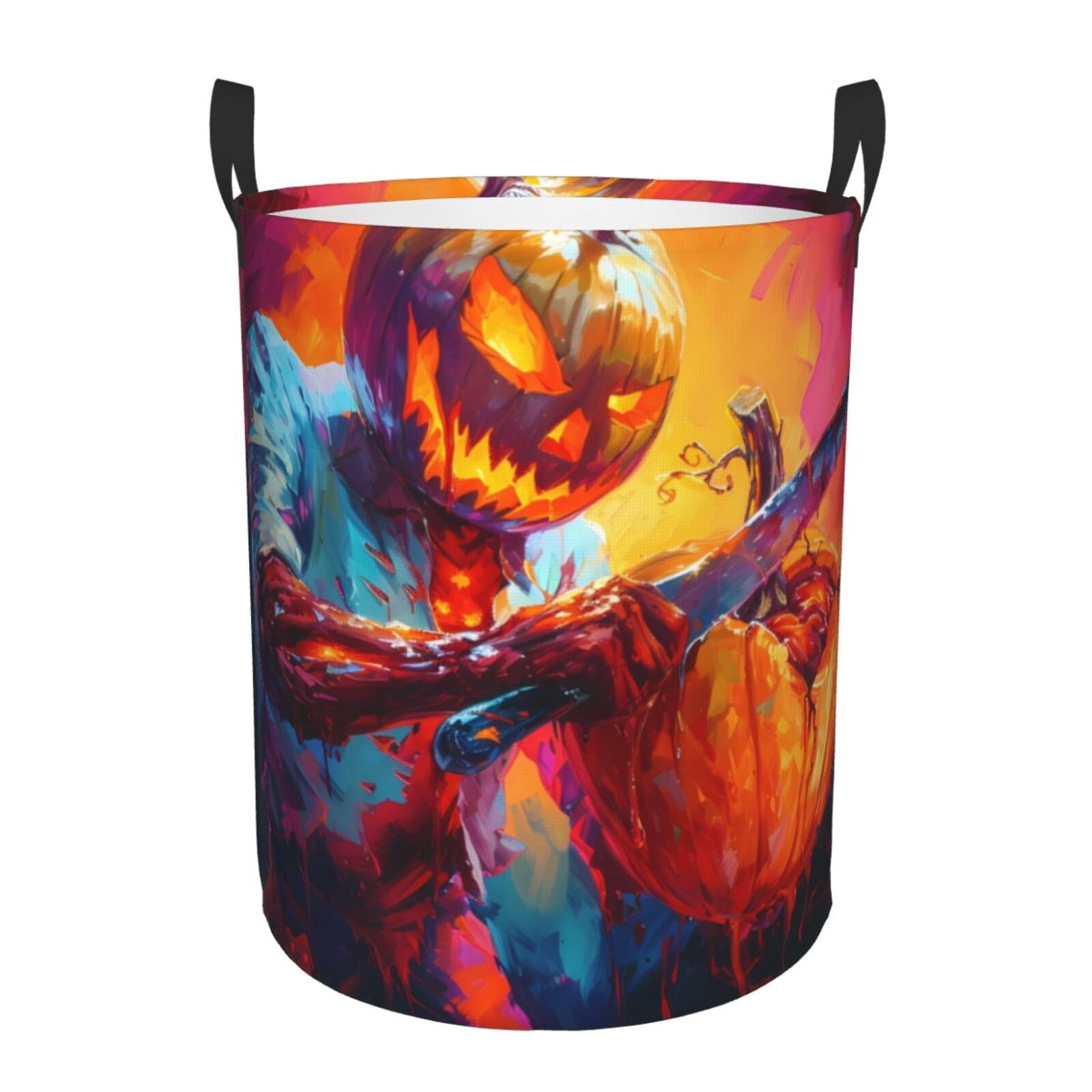 Laundry Basket, Halloween Vibrant Pumpkin Carver Laundry Hamper ...