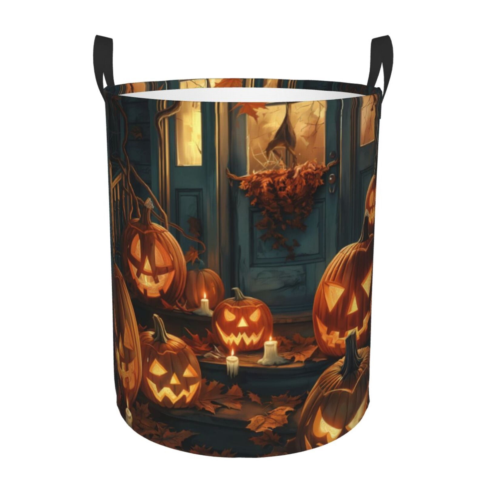 Laundry Basket, Halloween Vintage Glowing Pumpkin Laundry Hamper ...