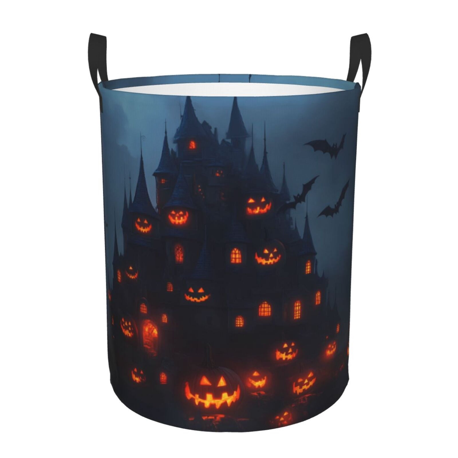 Laundry Basket, Halloween Vintage Pumpkin Castle A Laundry Hamper ...