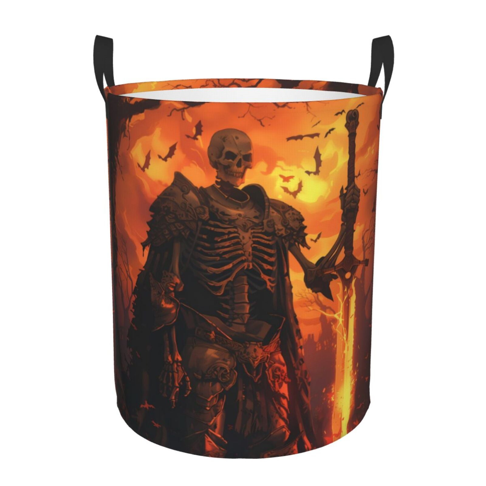Laundry Basket, Halloween Vintage Skeleton Knight Waterproof Laundry ...