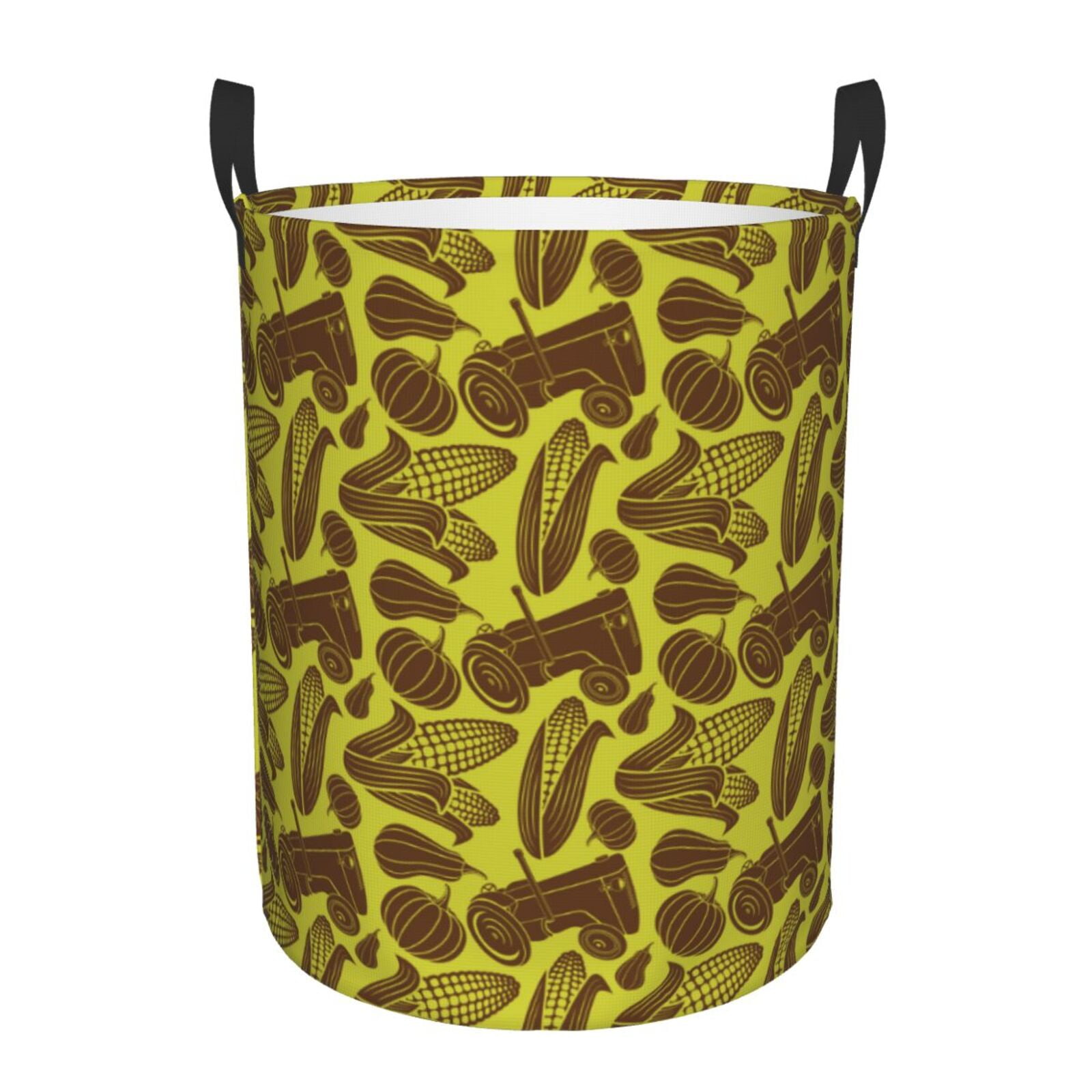 Laundry Basket with Handles - Countryside Pumpkin Tractor Freestanding ...